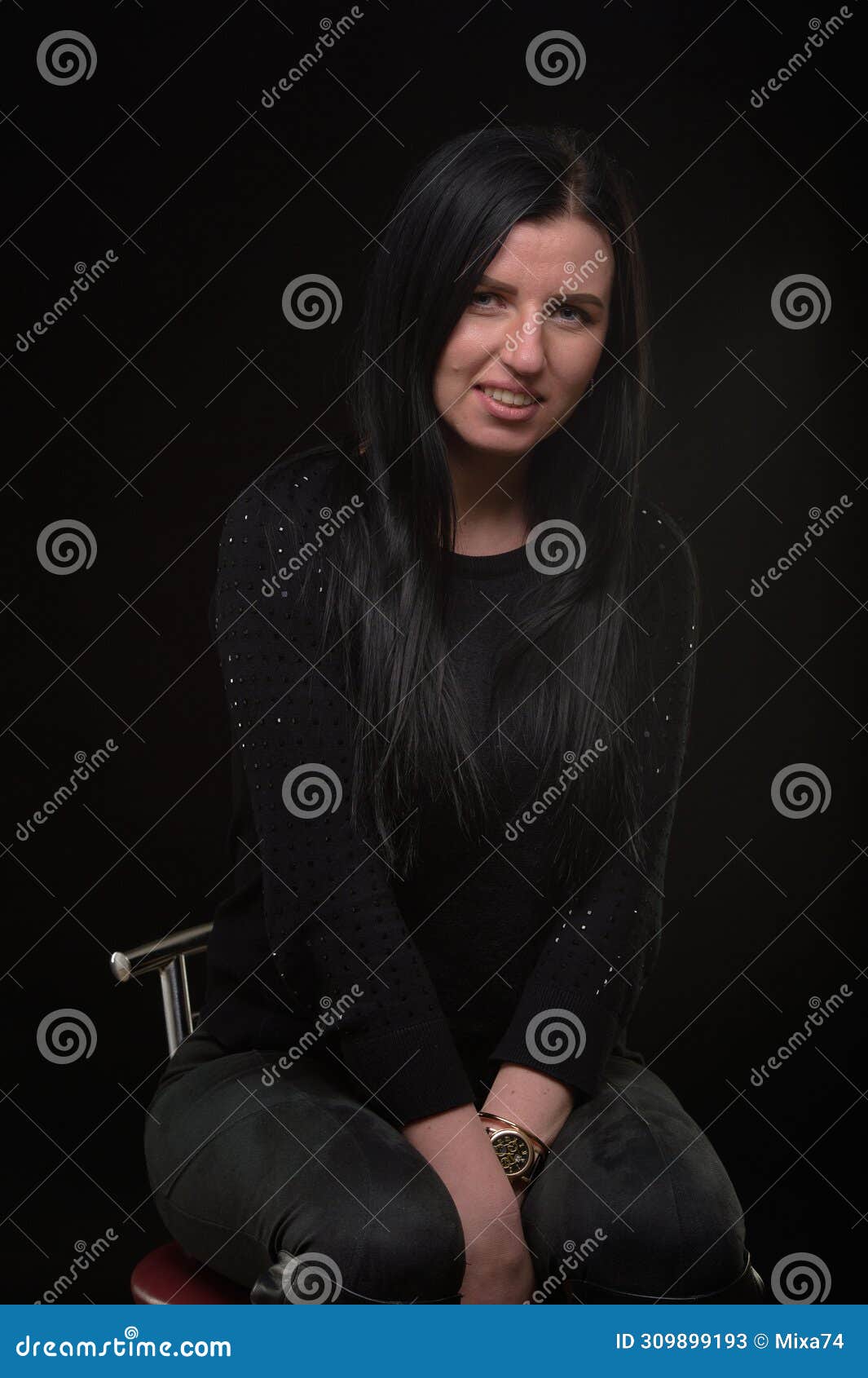 Portrait Of A Young Happy Woman Smiling Looking Beautiful And Elegant