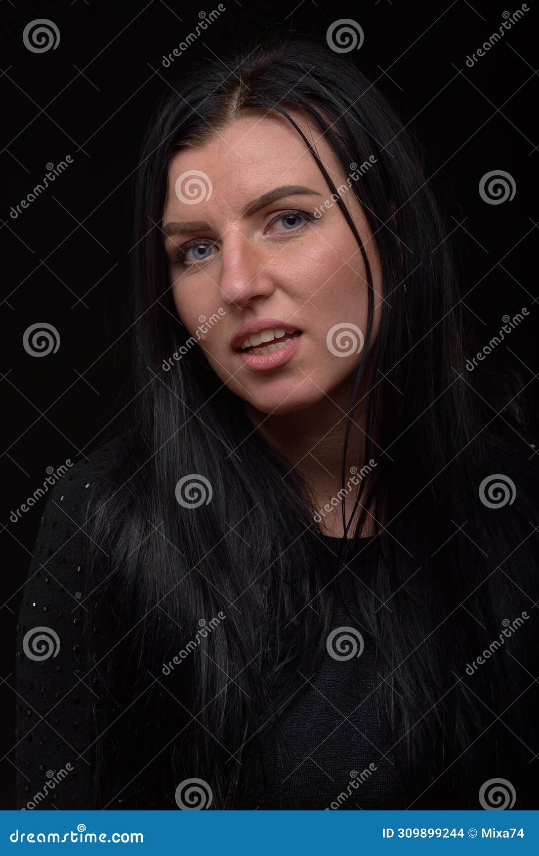 Portrait Of A Young Happy Woman Smiling Looking Beautiful And Elegant