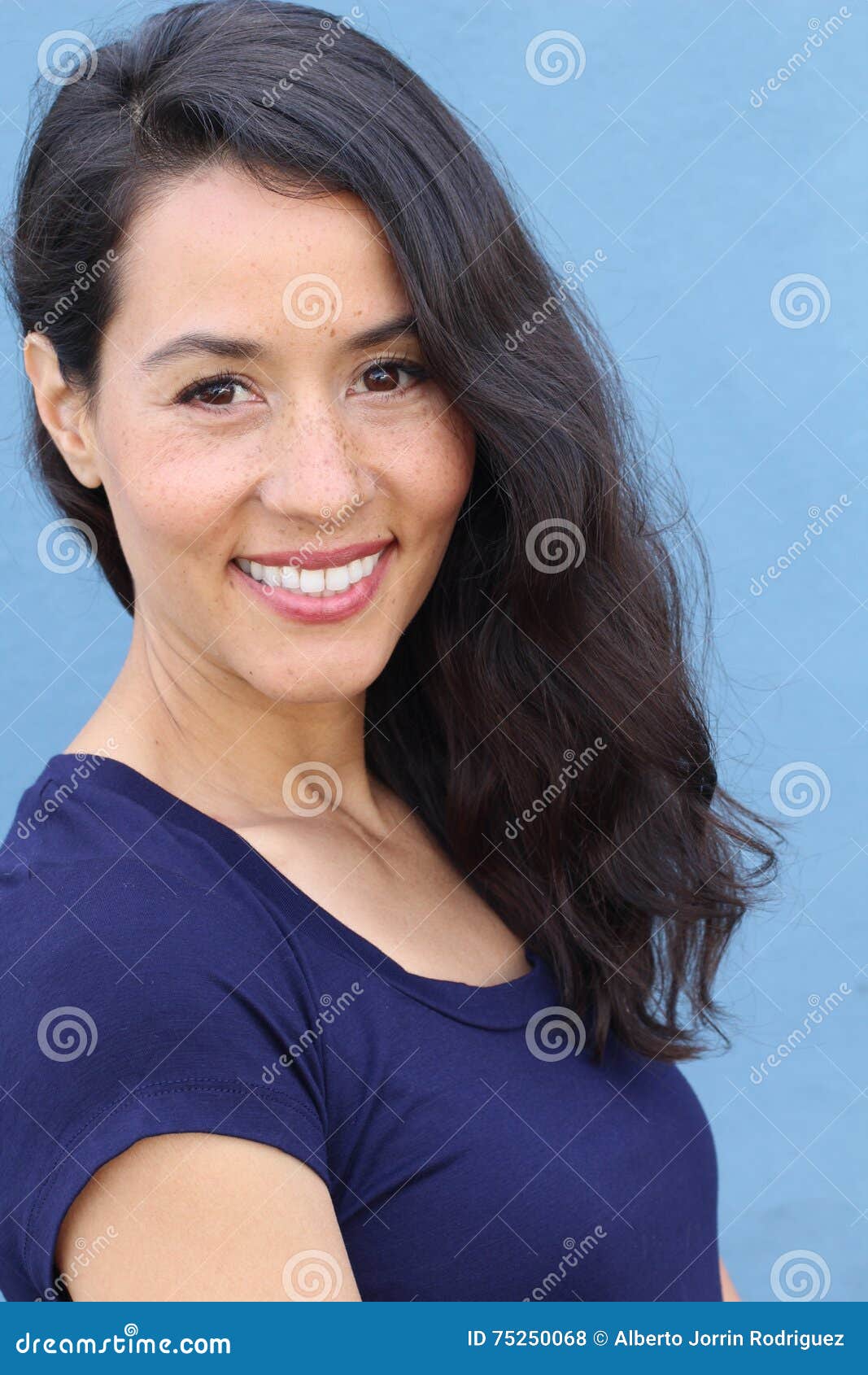 Portrait of a Young Hispanic Female Smiling Stock Photo - Image of ...