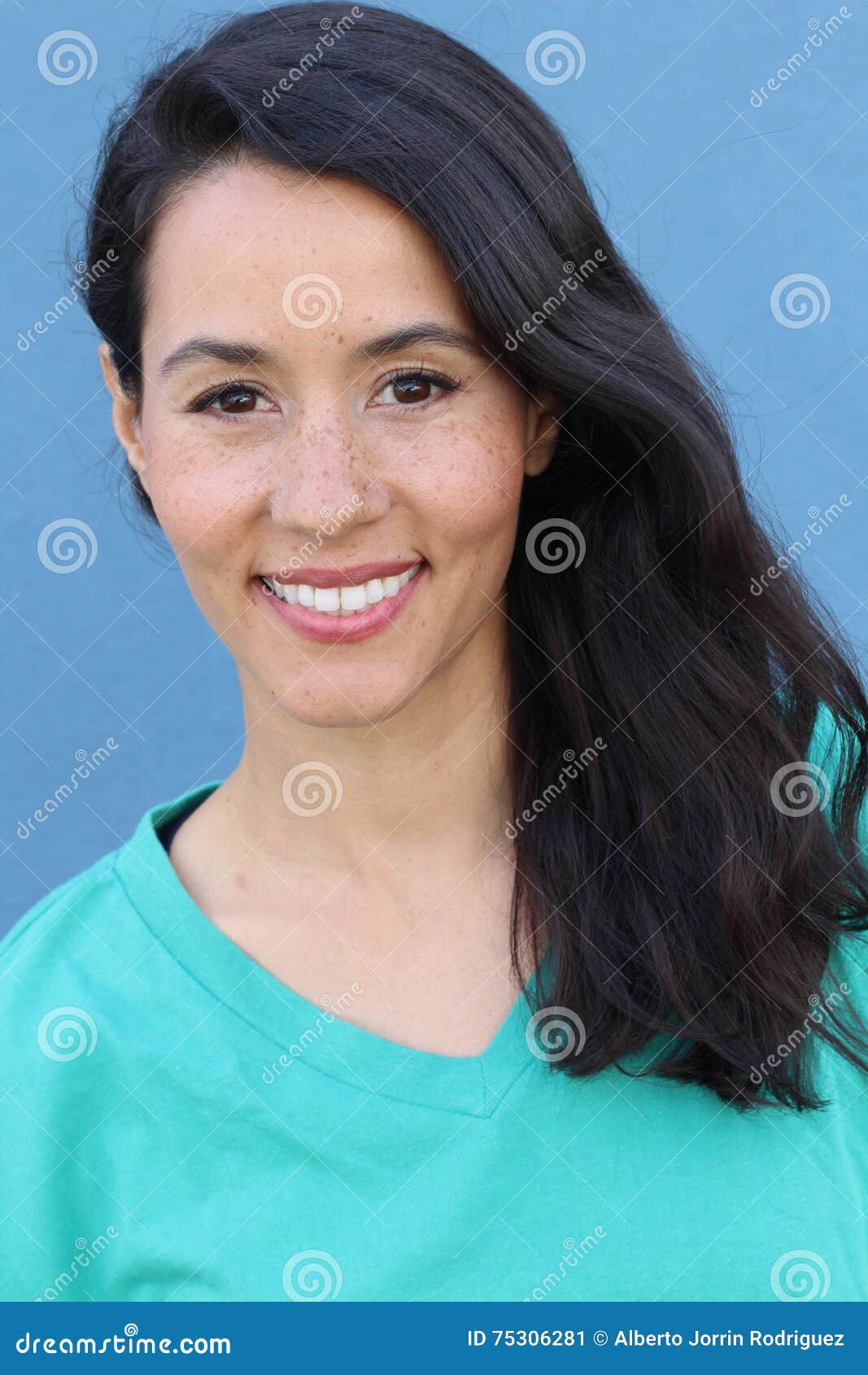 Portrait of a Young Hispanic Female Smiling Stock Image - Image of ...