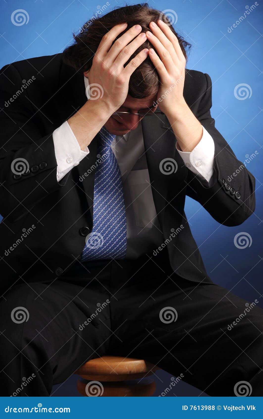 The Portrait of Young Hopeless Businessman Stock Photo - Image of optic ...