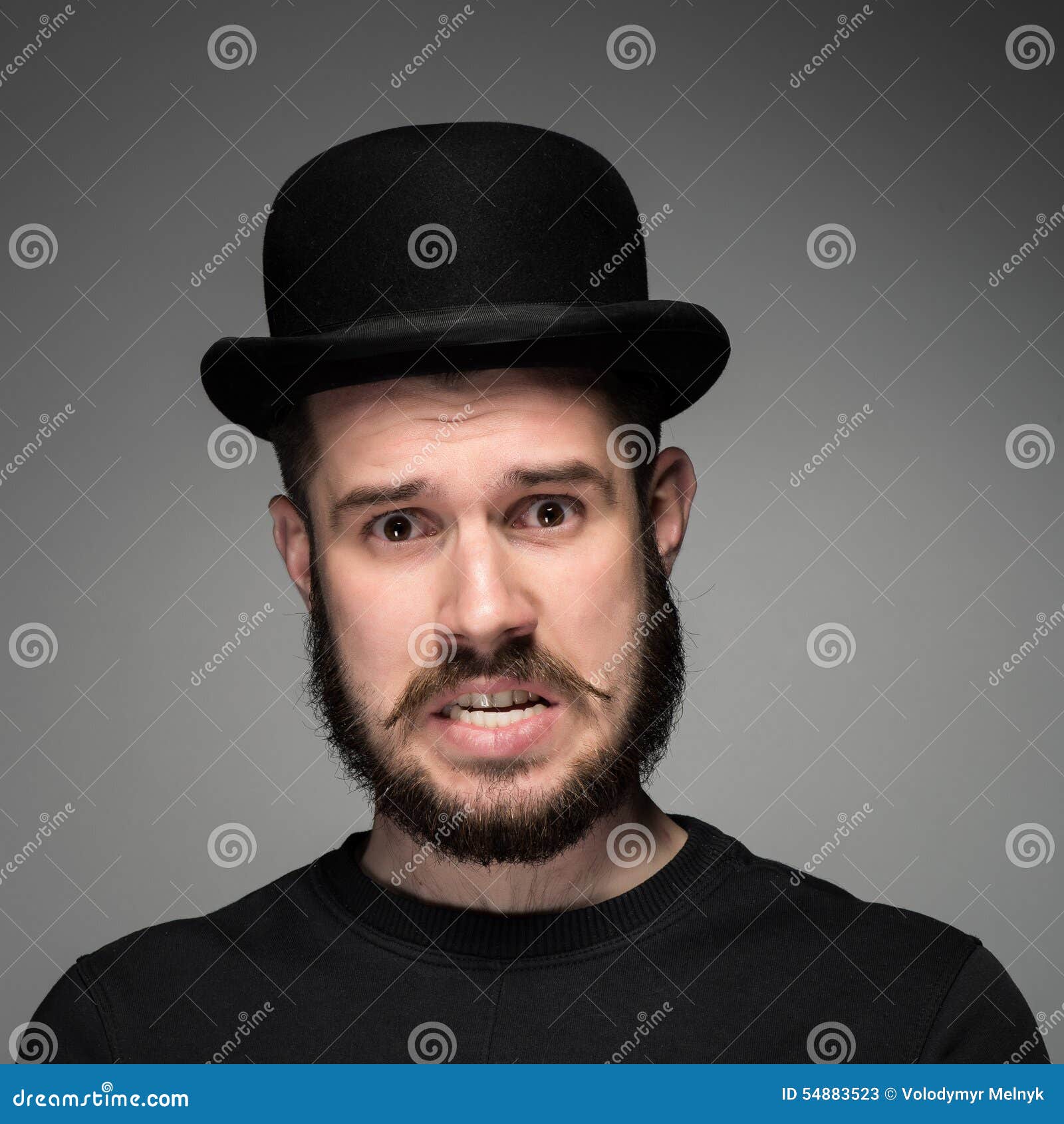 Portrait of Young Indignant Man in Studio Stock Image - Image of male ...
