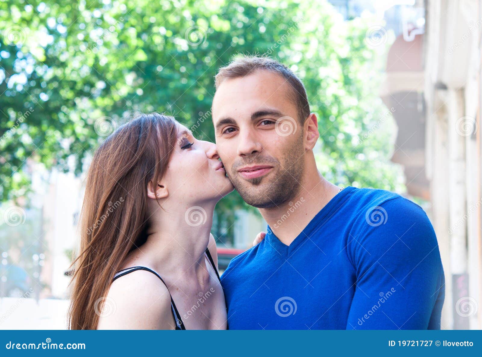 Portrait of Young Kissing Couple Stock Image - Image of cute, paris ...