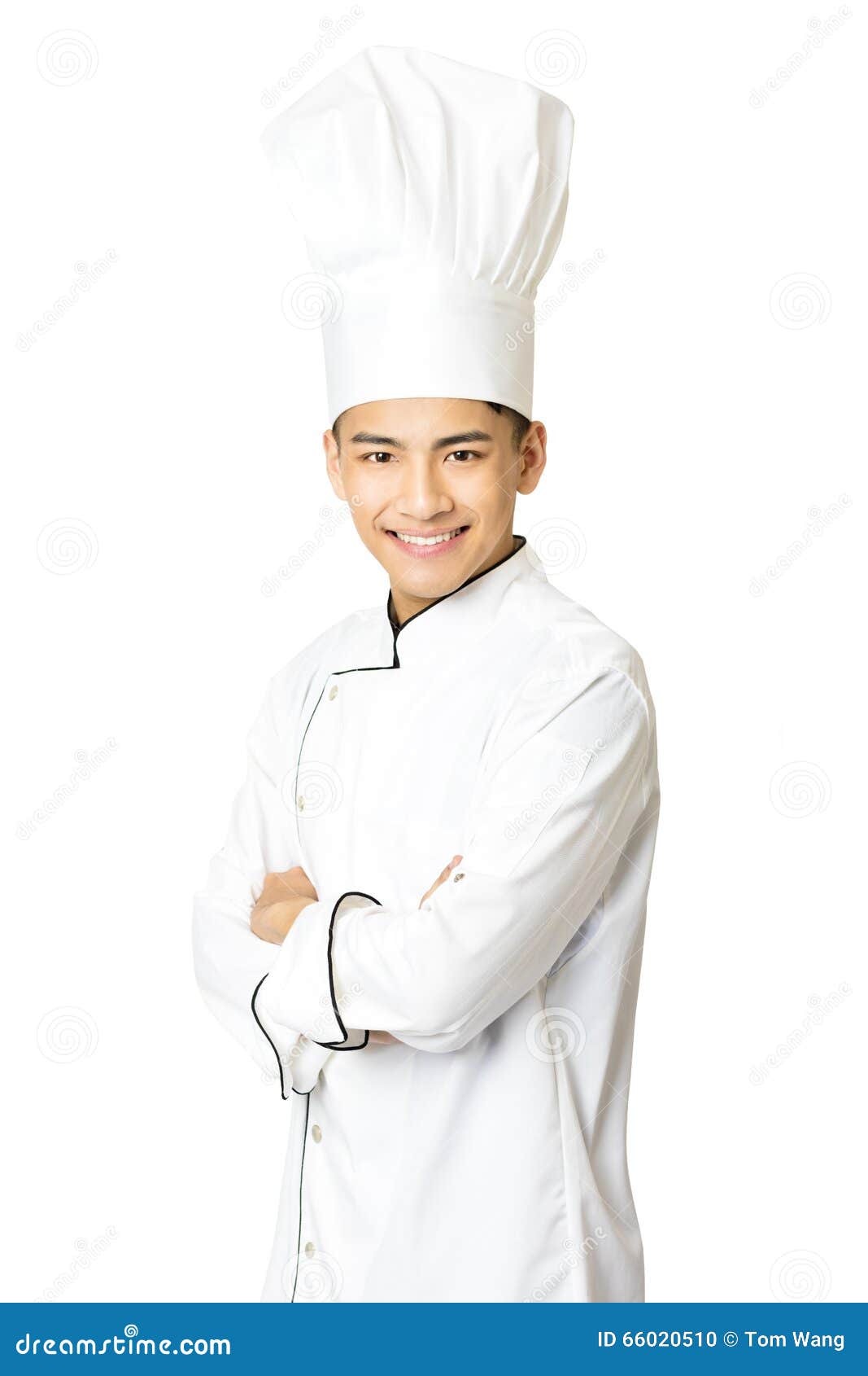 Portrait of Young Male Chef on White Stock Photo - Image of cheerful ...