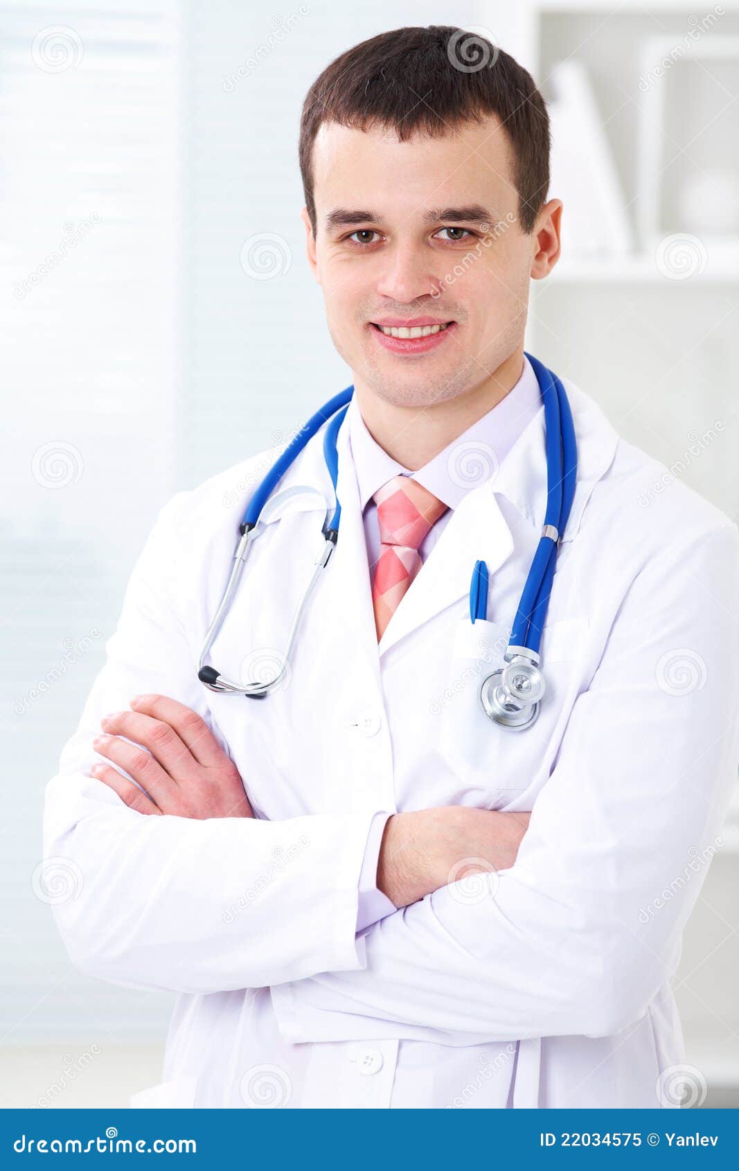 Portrait of Young Male Doctor Stock Image - Image of clinic, male: 22034575