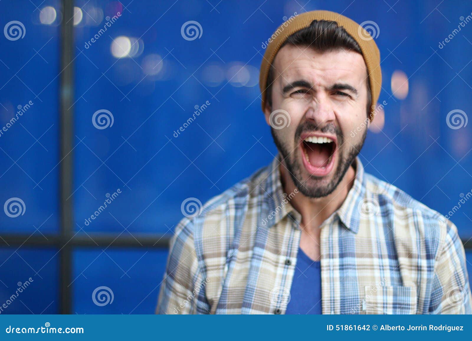 Portrait of a Young Male Screaming Stock Photo - Image of celebrating ...