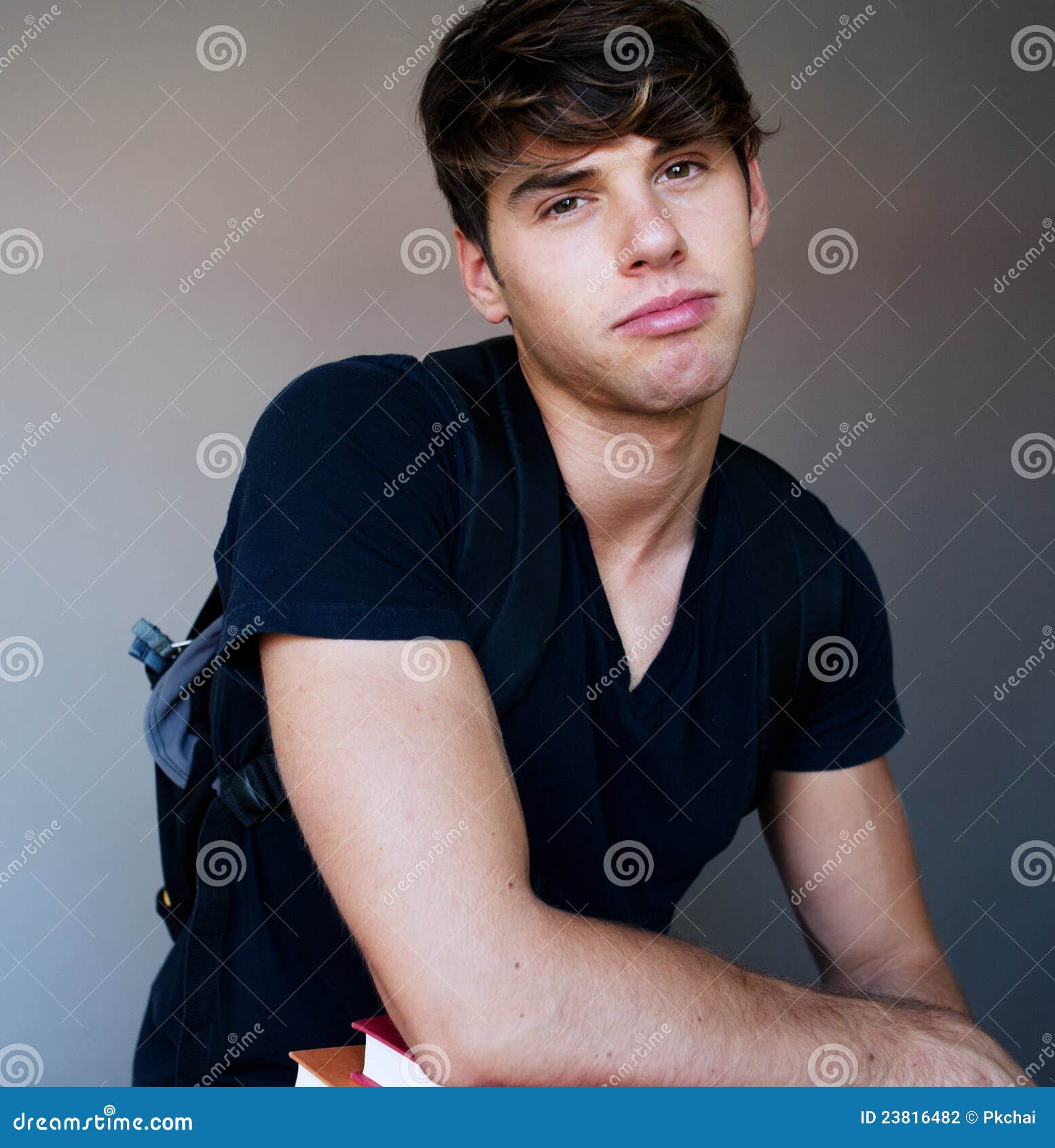 Portrait of a Young Male Student with Books Stock Photo - Image of ...