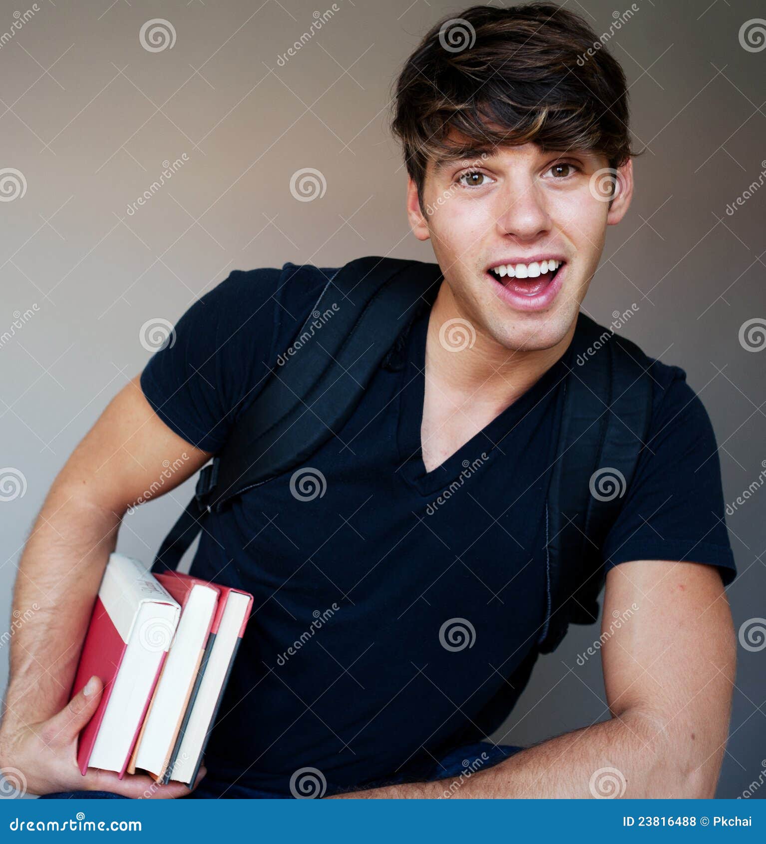 Portrait of a Young Male Student with Books Stock Photo - Image of ...