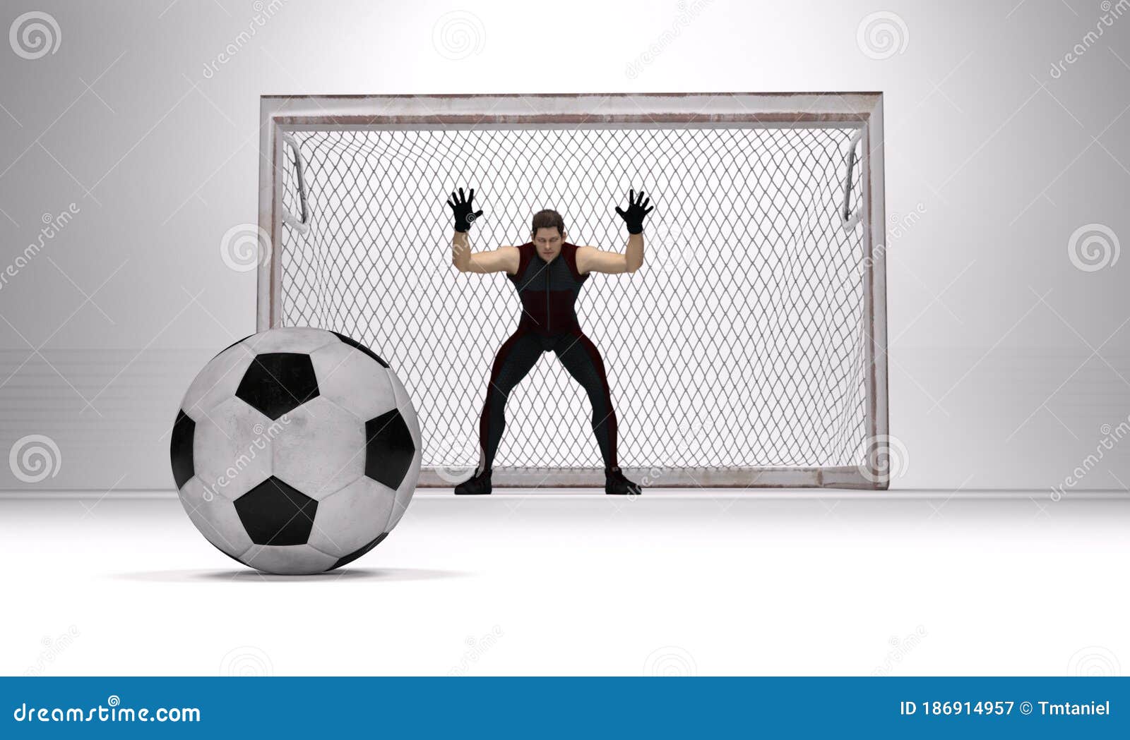 3D Render: a Portrait of a Young Man As a Soccer Player Stock ...
