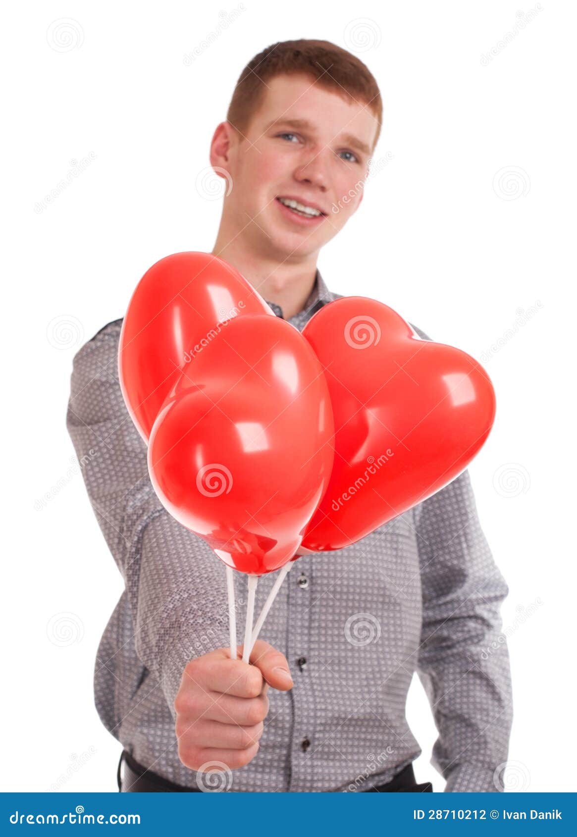 Portrait of a Young Man with Balloons Stock Photo - Image of style ...