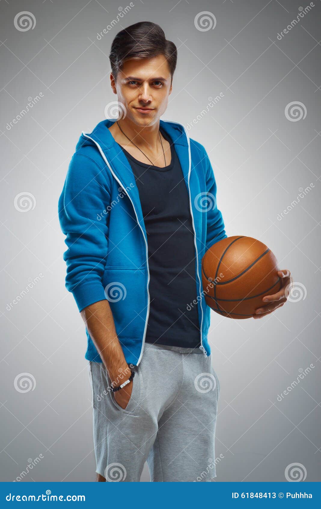 Portrait of a Young Man Basketball Player Stock Image - Image of ...
