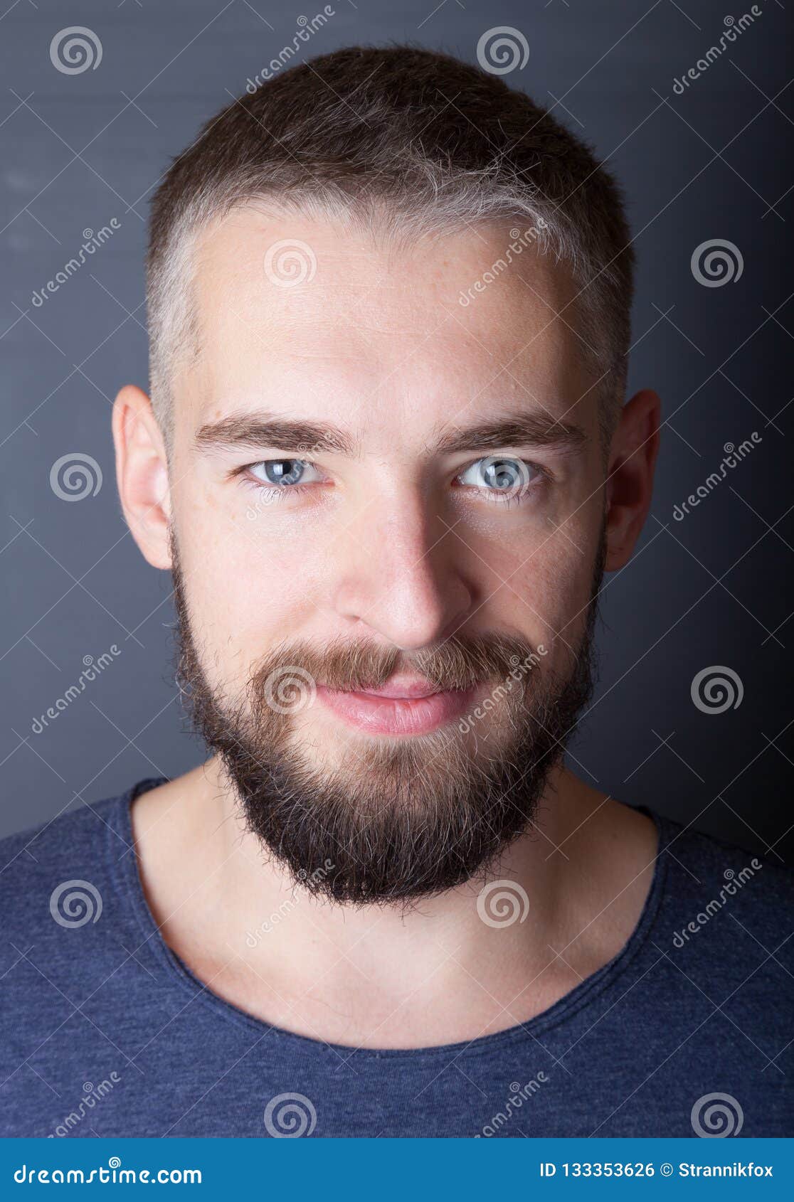 Portrait of a Young Man with a Beard Stock Photo - Image of casual ...