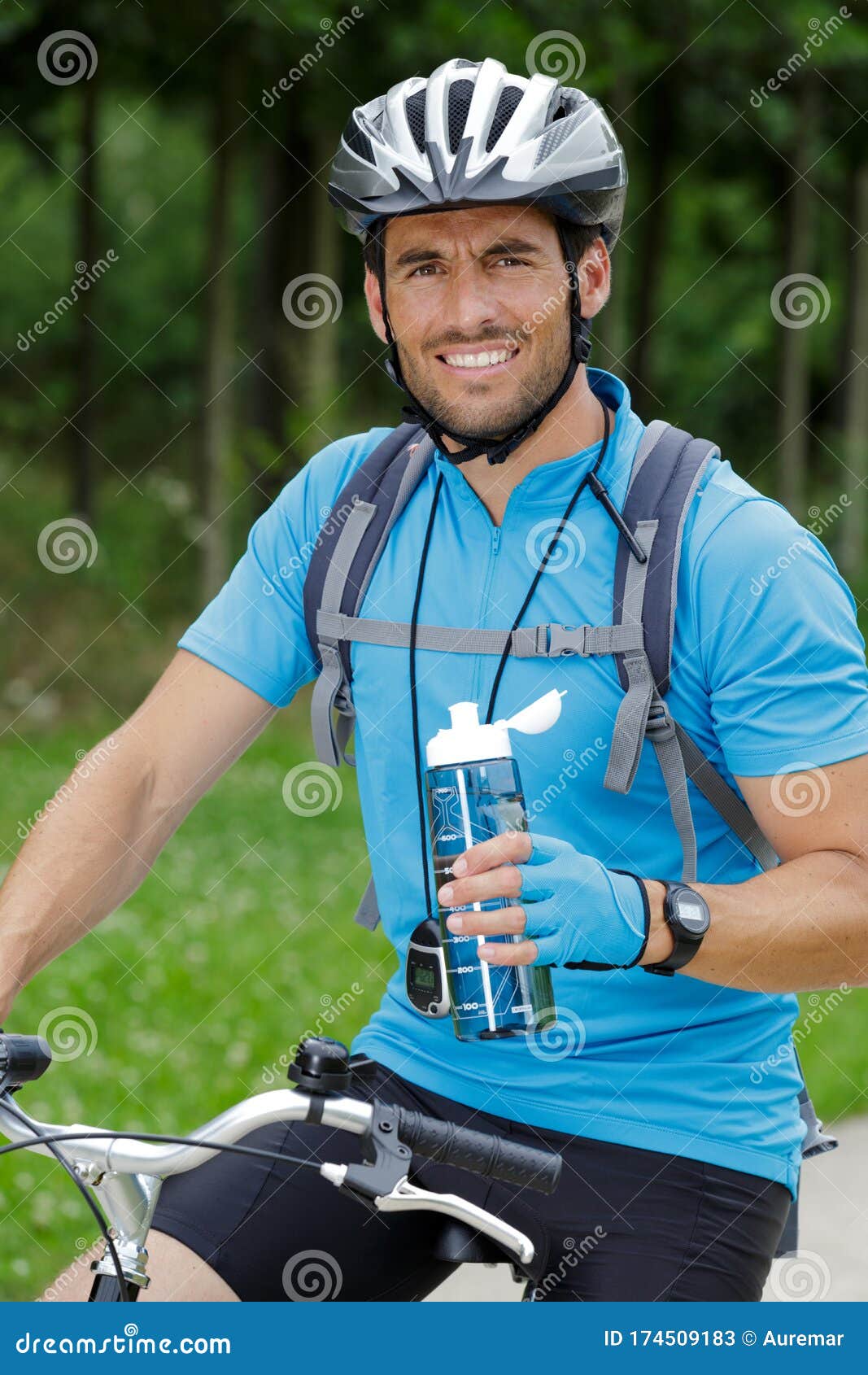 Portrait young man biking stock image. Image of leisure - 174509183