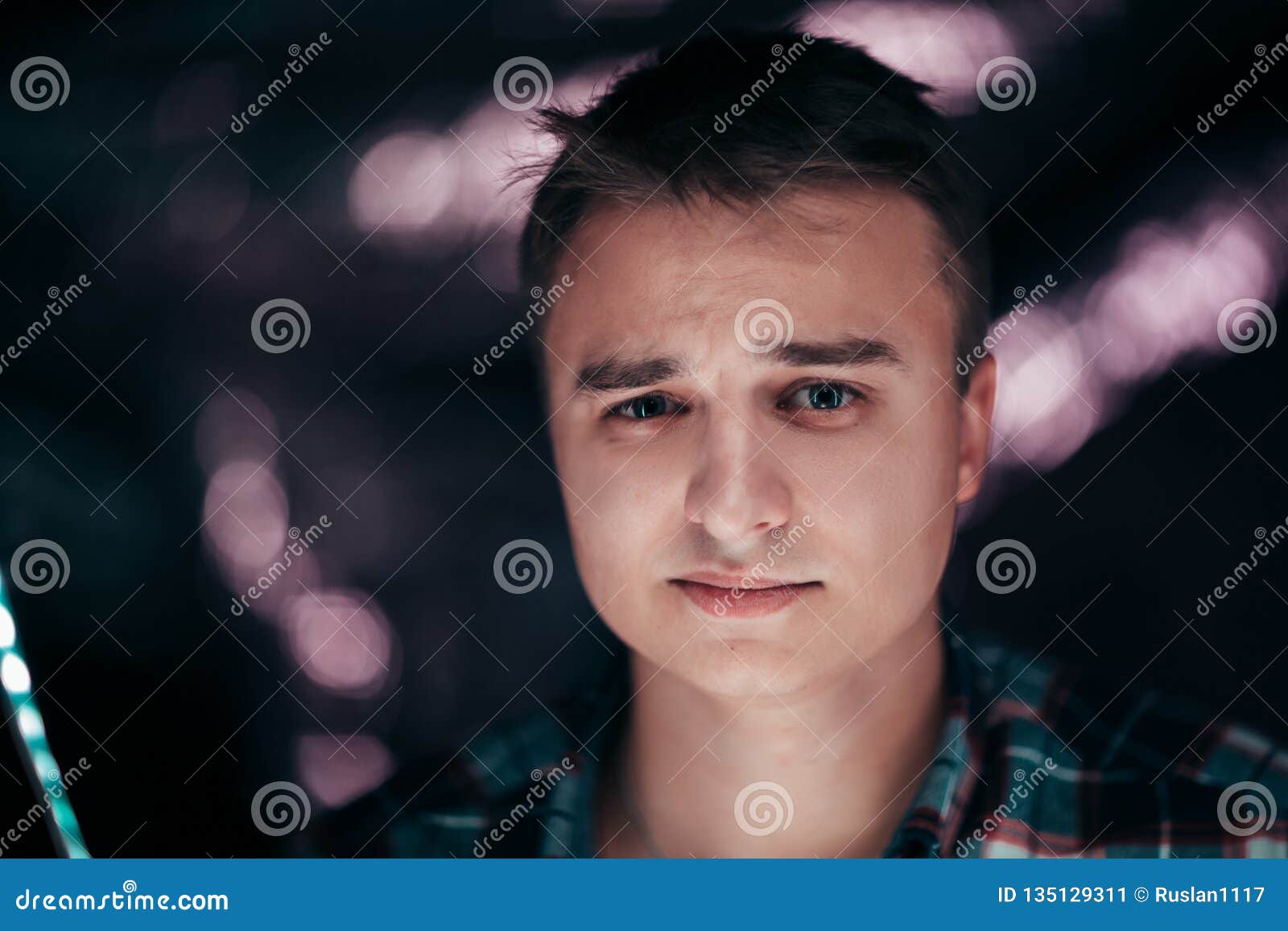 Portrait Of A Young Man On A Blurred Background Stock Image - Image of ...