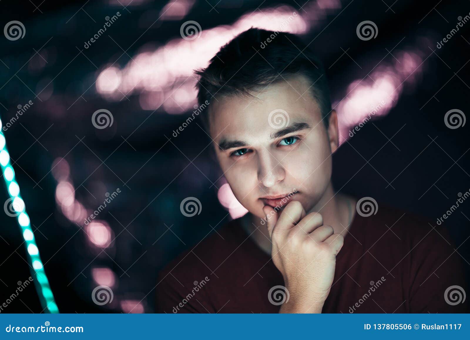 Portrait Of A Young Man On A Blurred Background Stock Photo - Image of ...