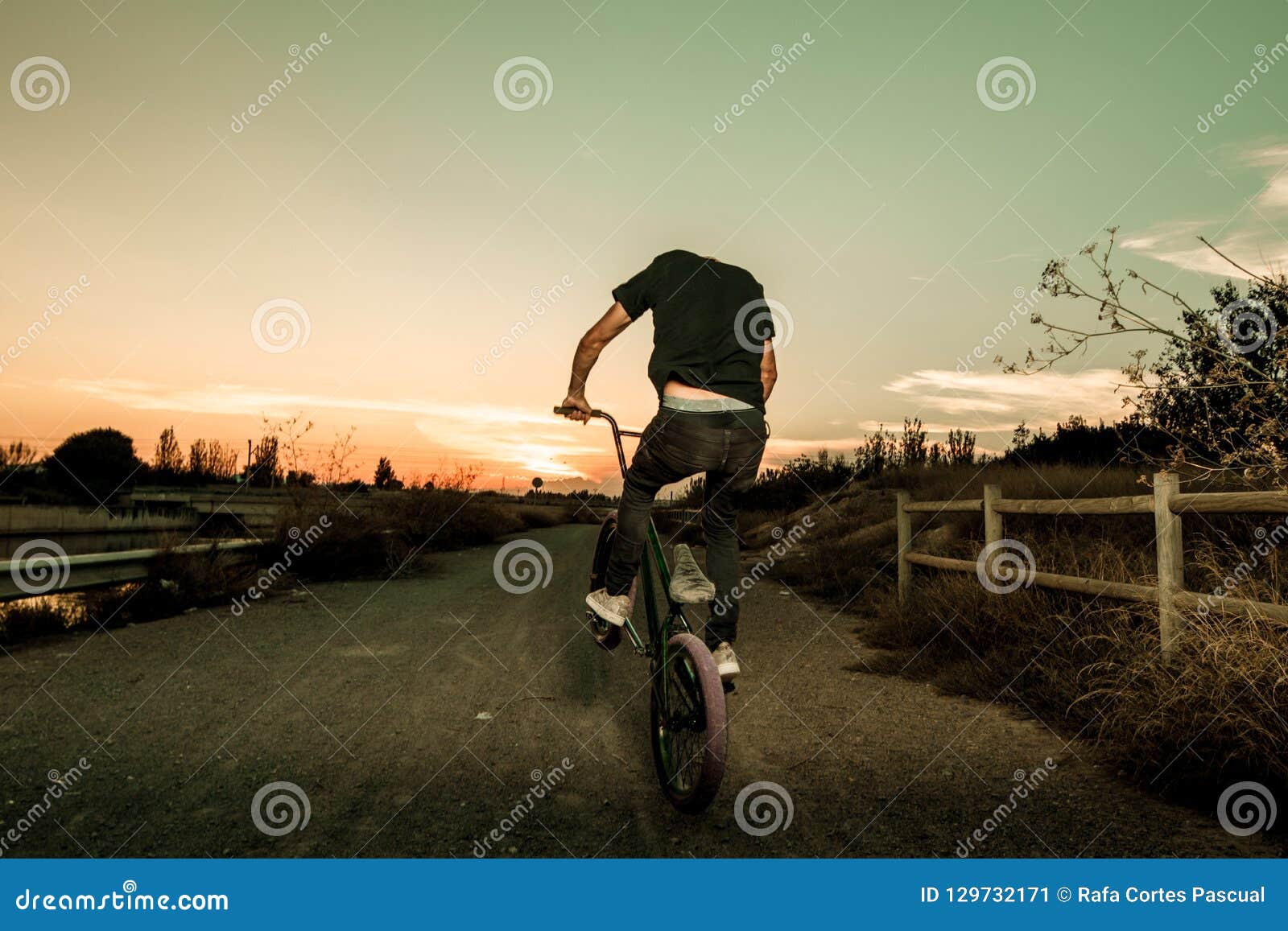 Portrait of a Young Man with a Bmx Bicycle Stock Image - Image of ...