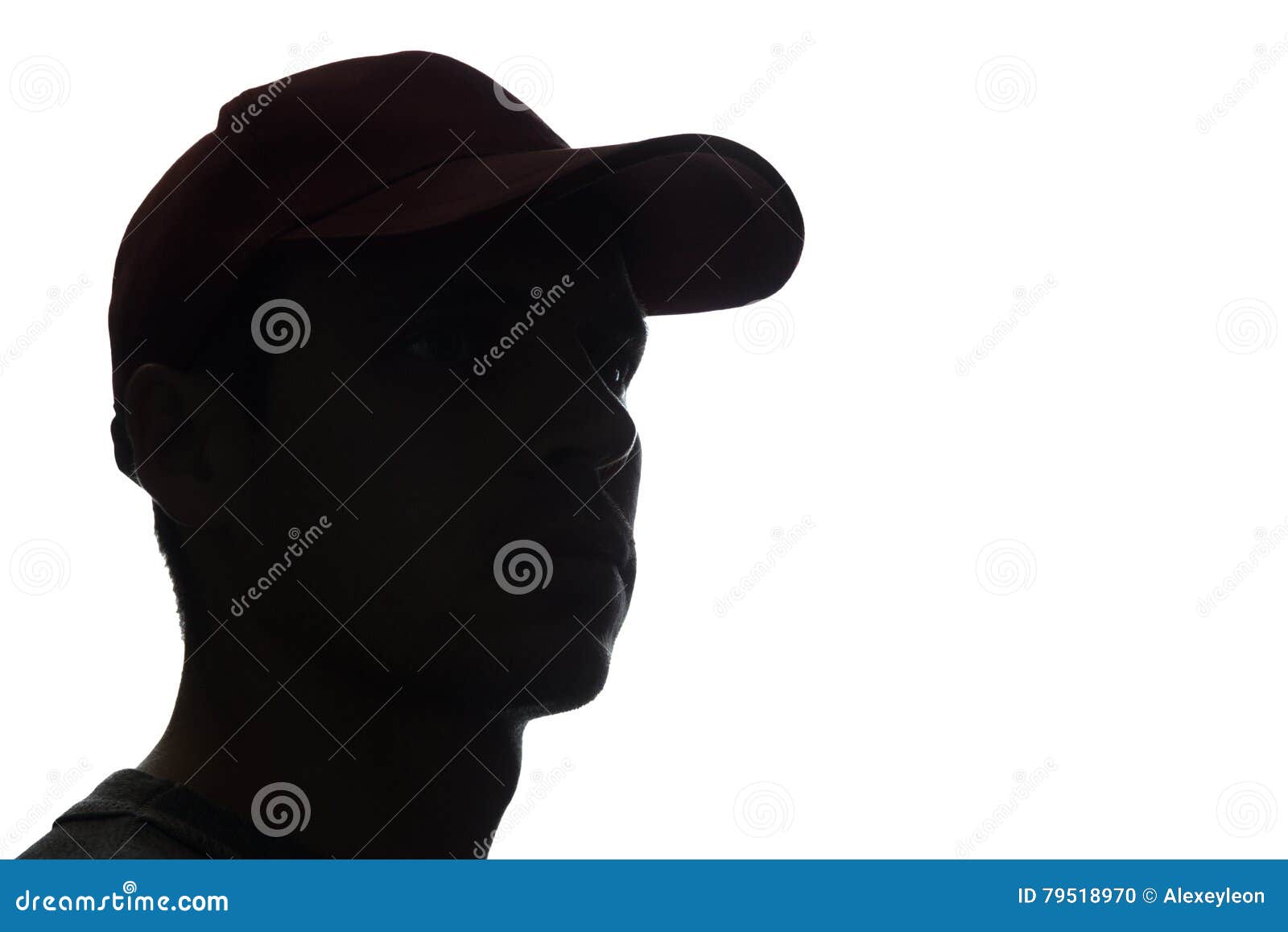 Portrait of a Young Man in Cap, Side View Stock Photo - Image of head ...
