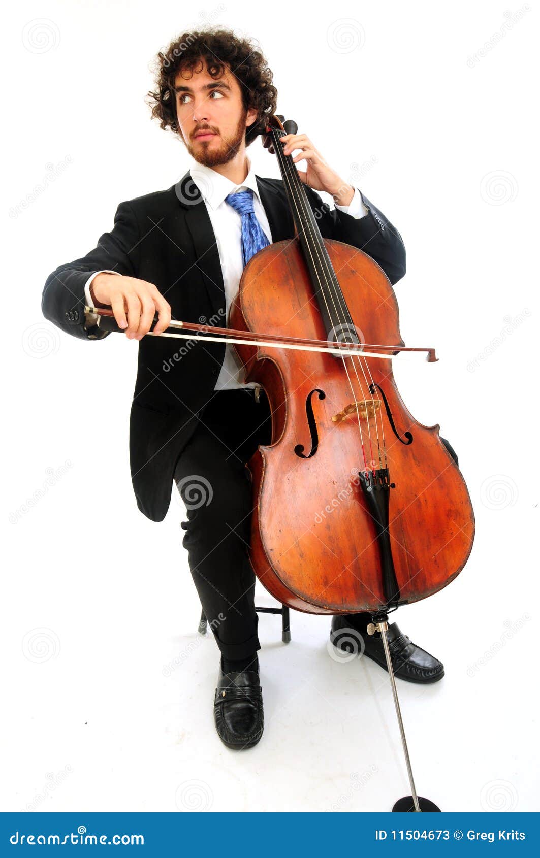 Portrait of Young Man with Cello Stock Image - Image of culture, adult ...