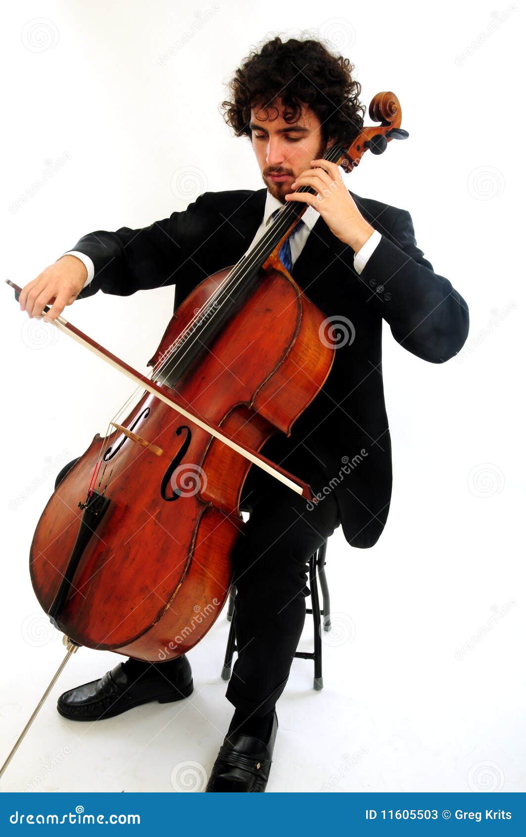 Portrait of Young Man with Cello Stock Image - Image of modern, glamour ...