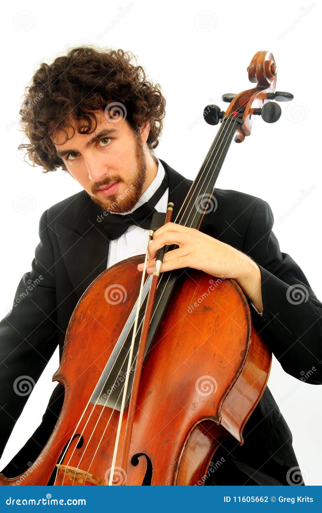 Portrait of Young Man with Cello Stock Photo - Image of business, model ...