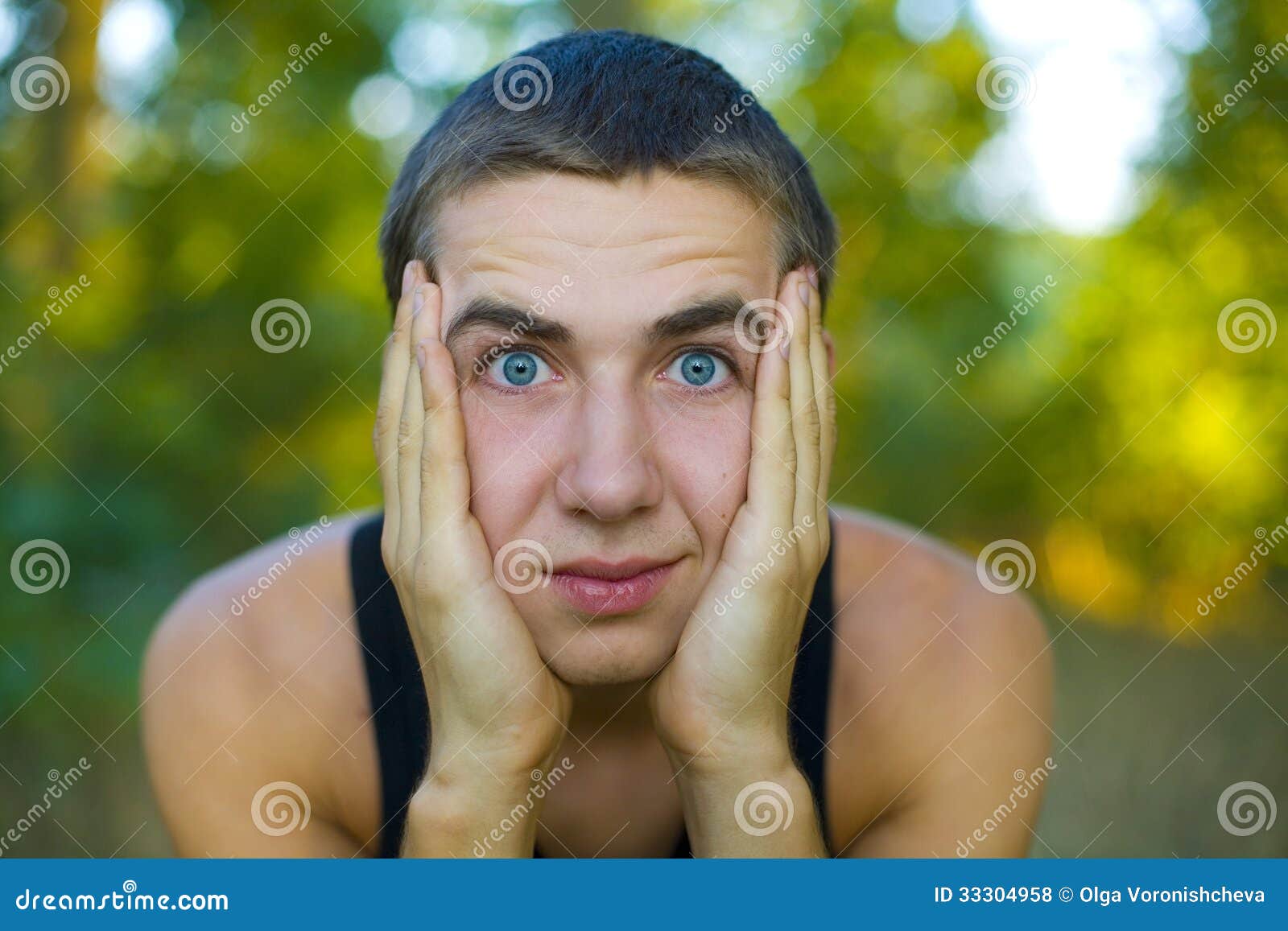 Portrait of a Young Man Close-up Stock Photo - Image of emotion ...