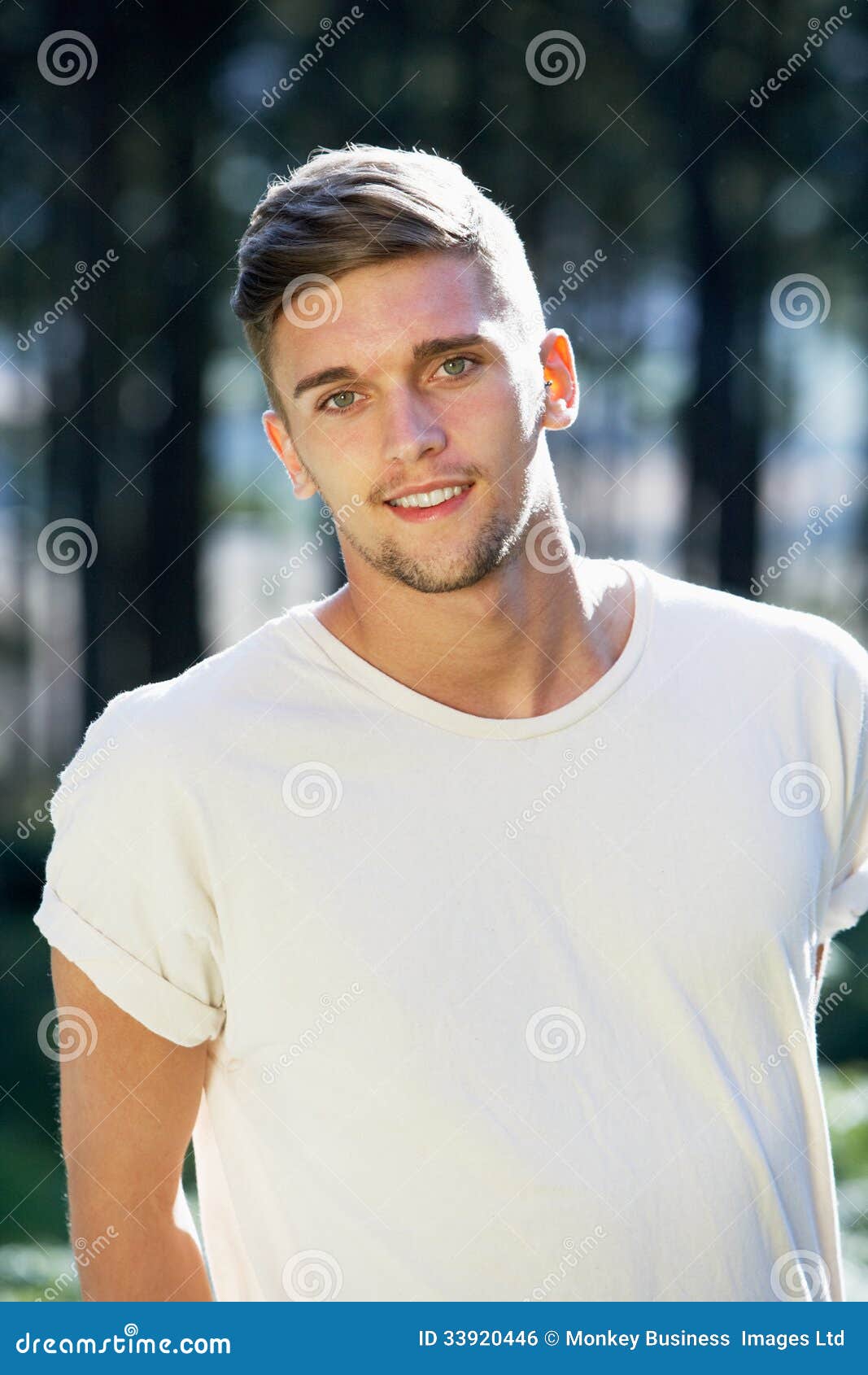 Portrait of Young Man in Countryside Stock Photo - Image of young ...