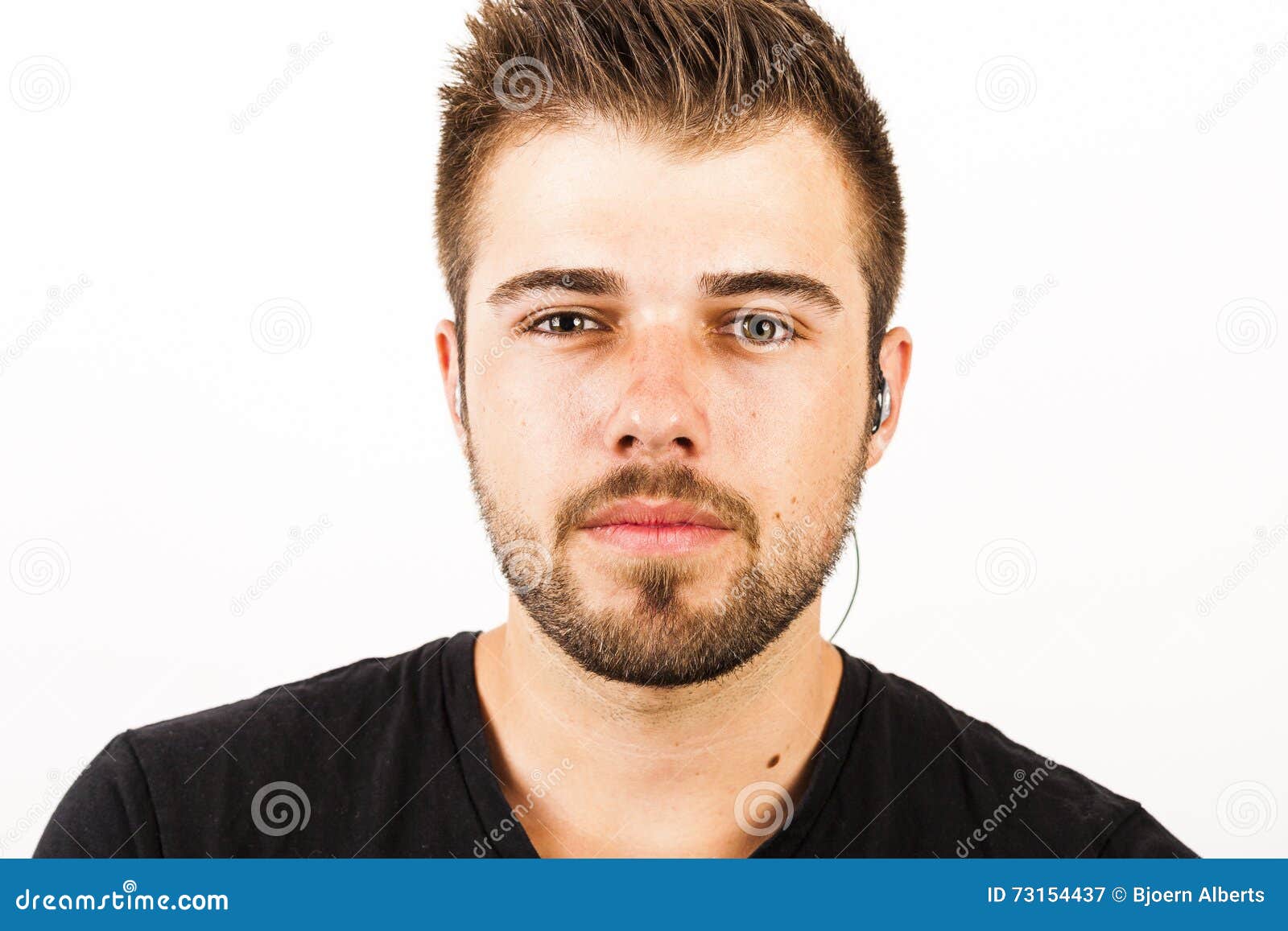 Portrait Of A Young Man With 3-days Beard Stock Image - Image of calm ...