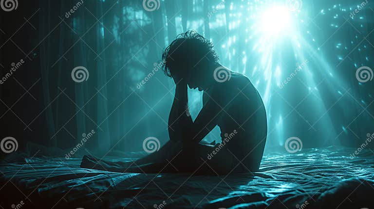 Portrait of a Young Man with Problems Stock Illustration - Illustration ...