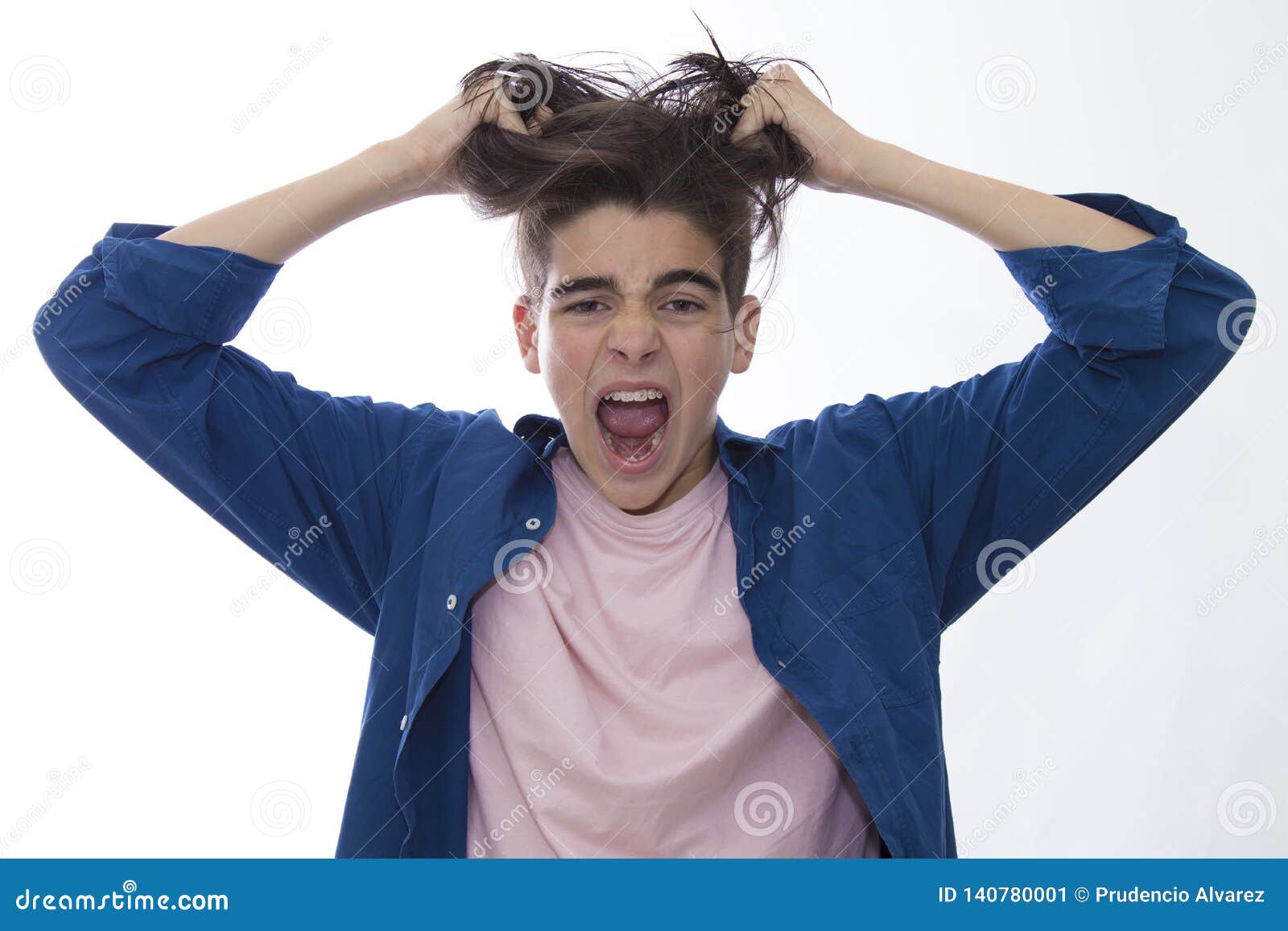 Young Man with Desperate Expression Stock Image - Image of furious ...