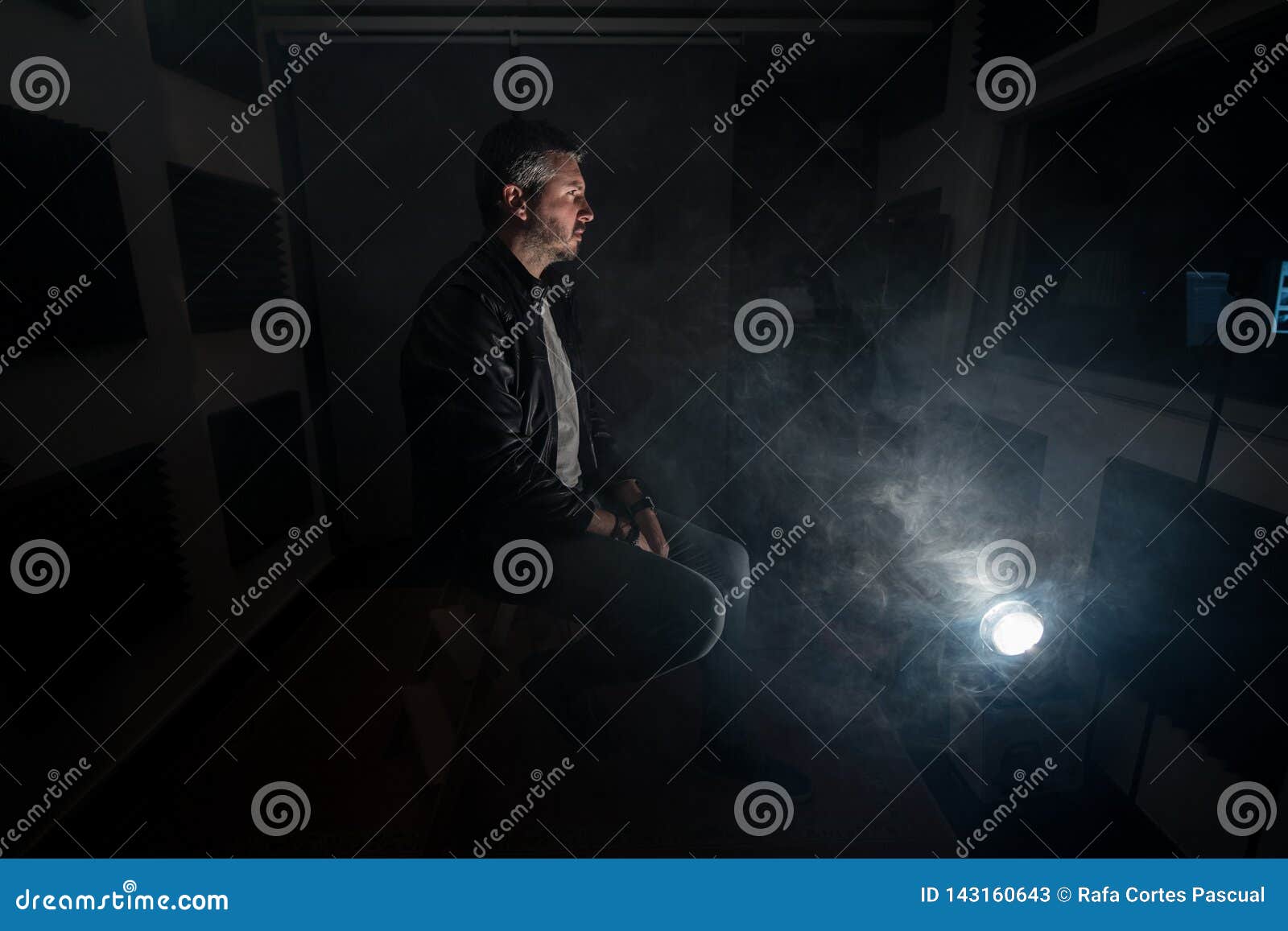 Portrait of a Man with a Dramatic Atmosphere Stock Image - Image of ...