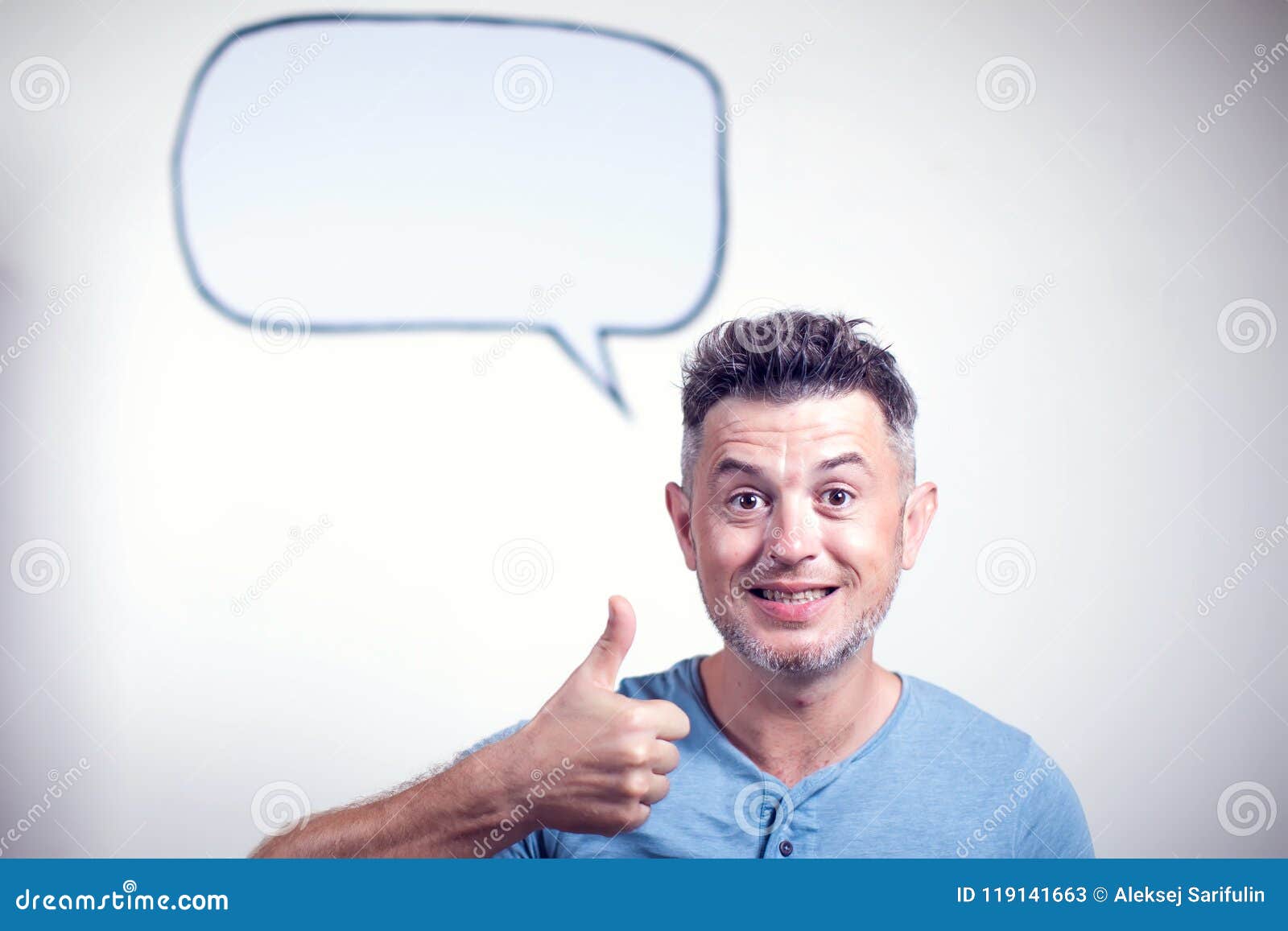 Portrait of a Young Man with a Empty Speech Bubble Over His Head Stock ...