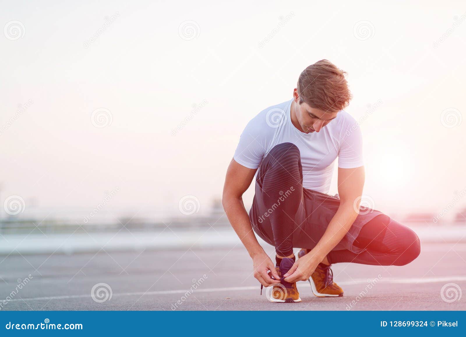 Young Man Exercising Outdoors Stock Photo - Image of jogger, activity ...