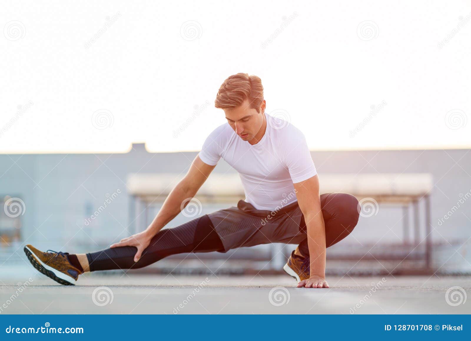 Young Man Exercising Outdoors Stock Photo - Image of outdoorsn ...