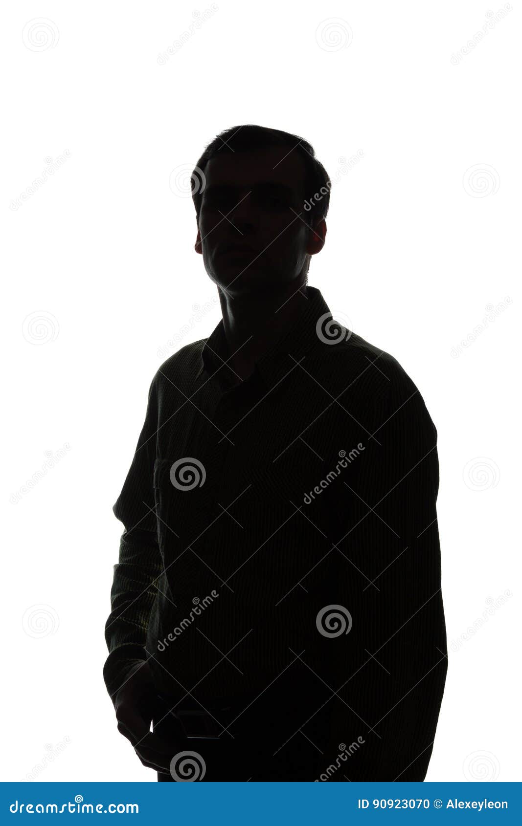 Portrait of a Young Man, Front View Stock Photo - Image of silhouette ...