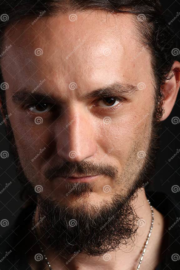 Portrait of Young Man with Goatee Stock Photo - Image of detail, young ...