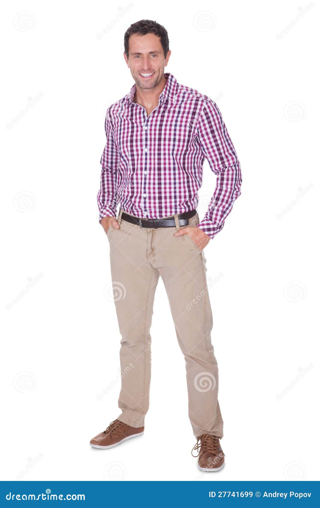 Portrait of Young Man with Hand in Pocket Stock Image - Image of look ...