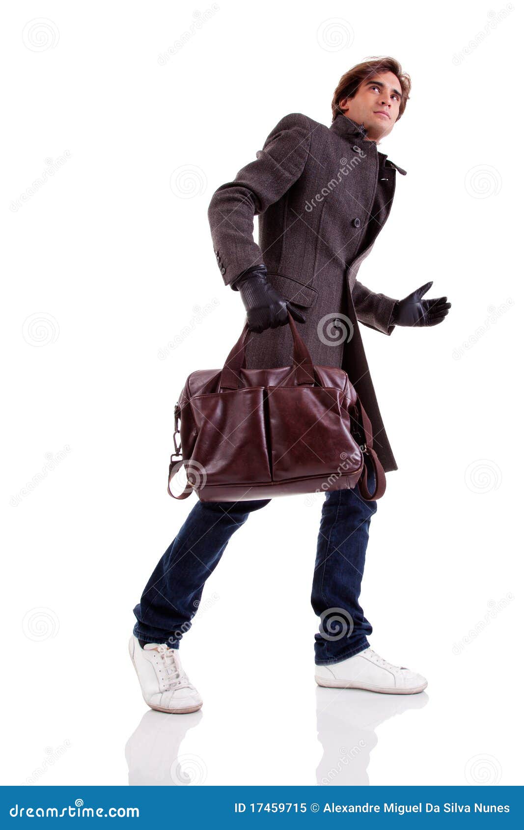 Portrait of a Young Man with a Handbag, Hasty Stock Image - Image of ...