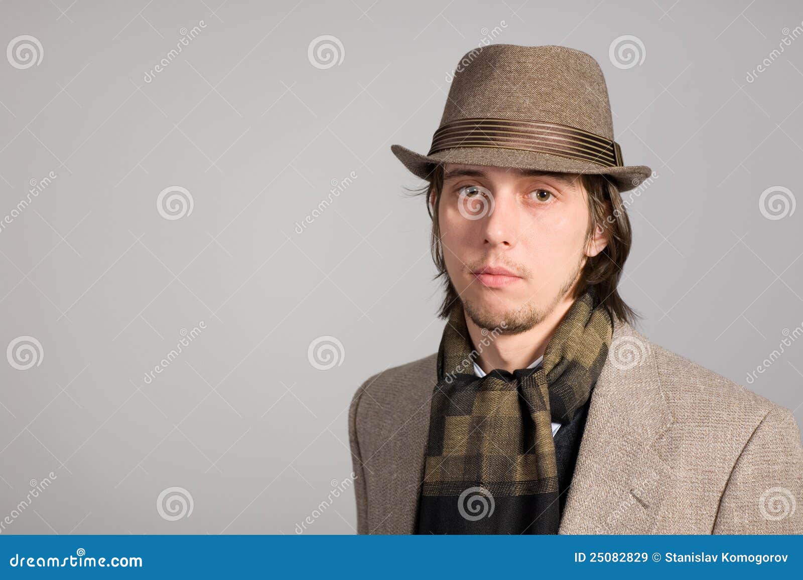 Portrait of a Young Man in Hat Stock Image - Image of gentleman, cope ...