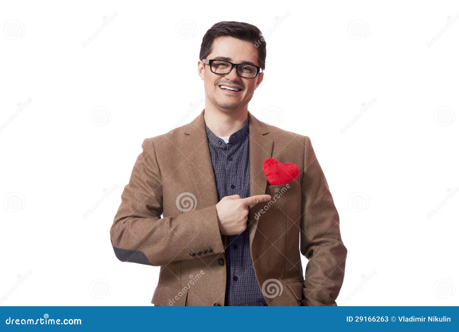 Portrait of a Young Man with Heart Shape Stock Image - Image of cushion ...