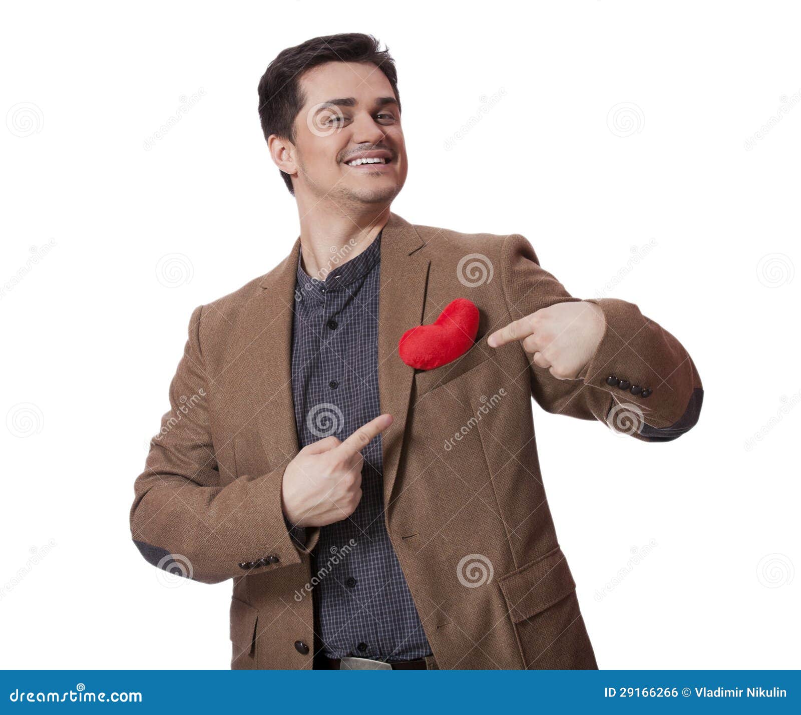 Portrait of a Young Man with Heart Shape Stock Photo - Image of ...