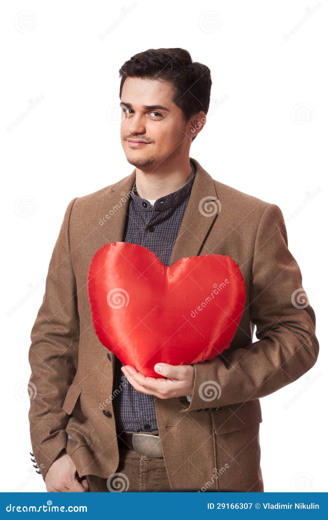 Portrait of a Young Man with Heart Shape Stock Image - Image of heart ...