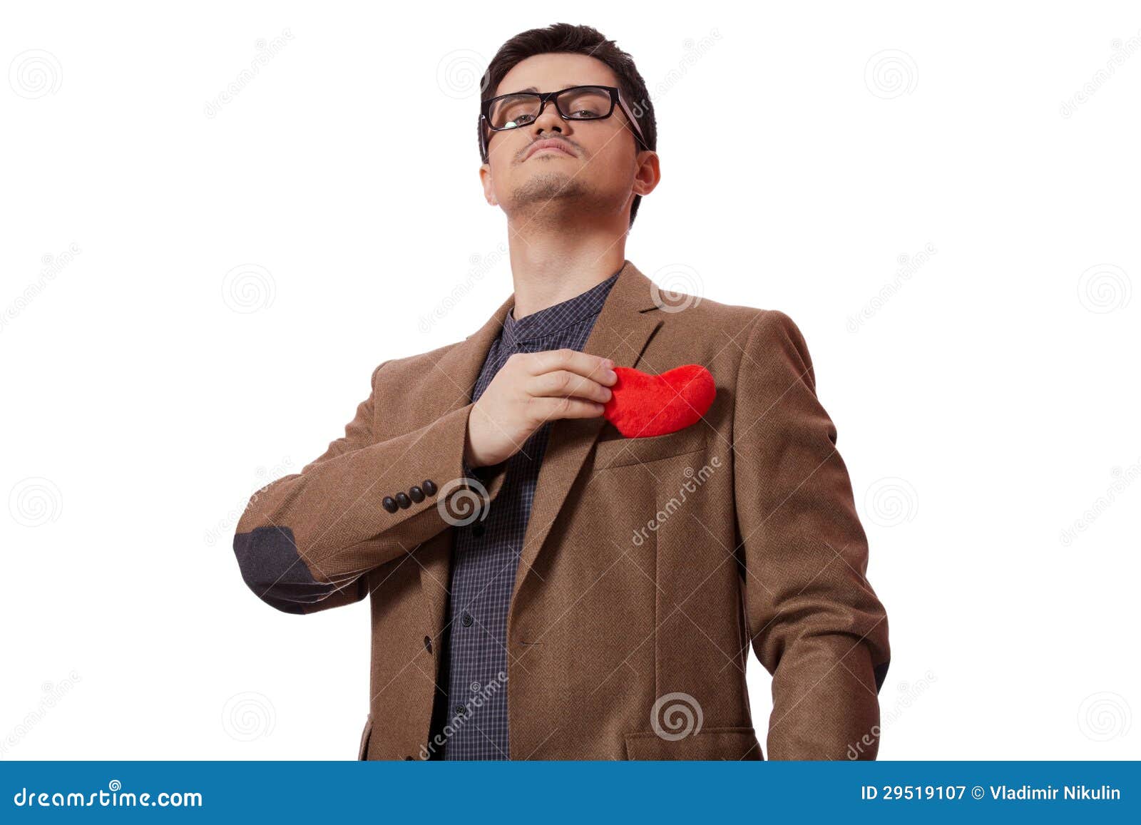 Portrait of a Young Man with Heart Shape Stock Image - Image of ...