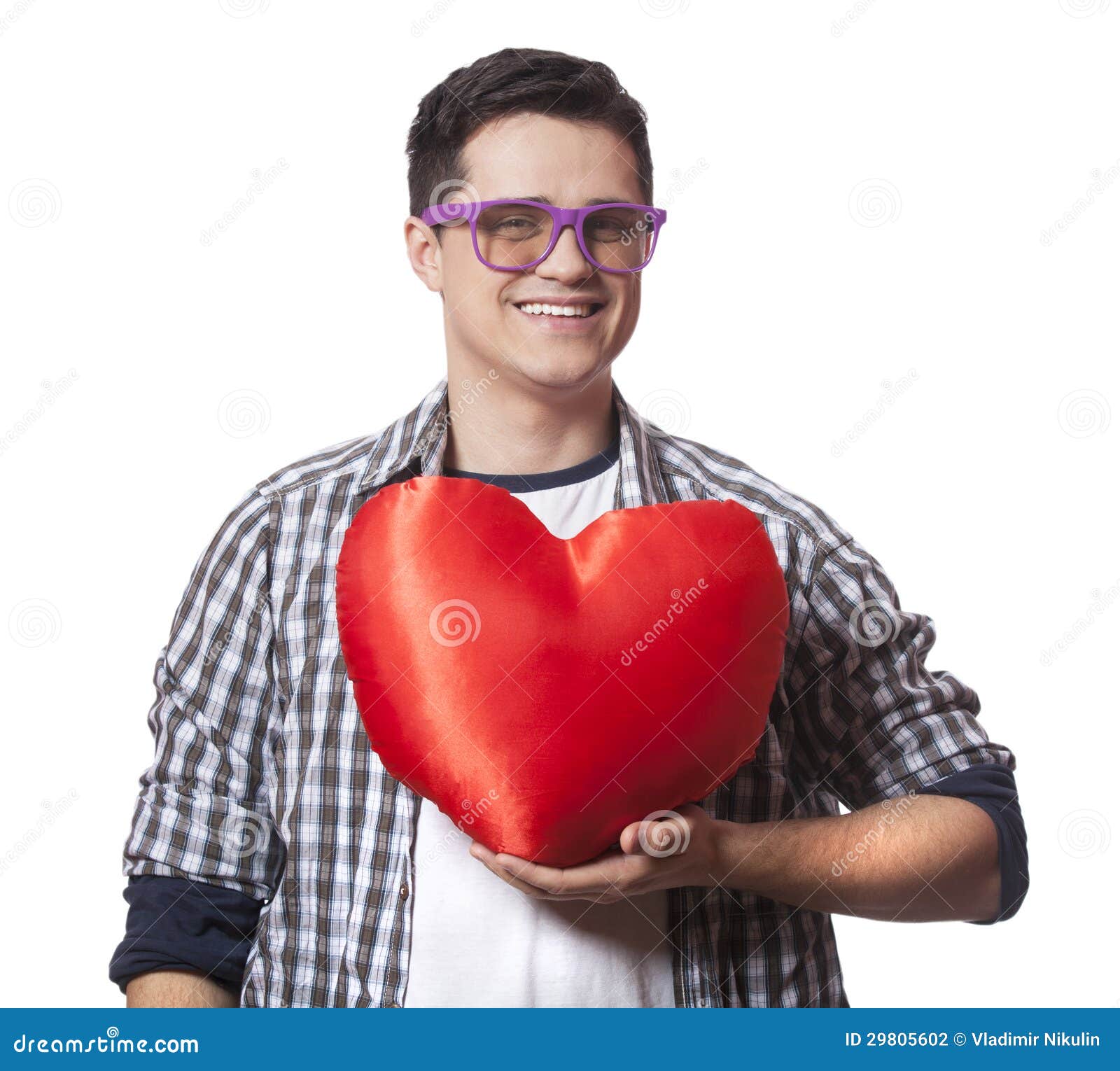 Portrait of a Young Man with Heart Shape Stock Photo - Image of ...