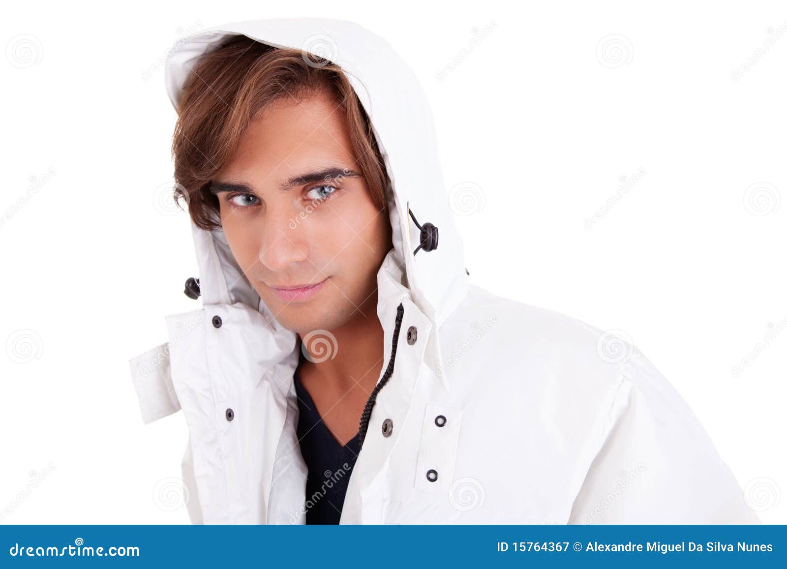 Portrait of a Young Man with a Hood Stock Image - Image of stylish ...