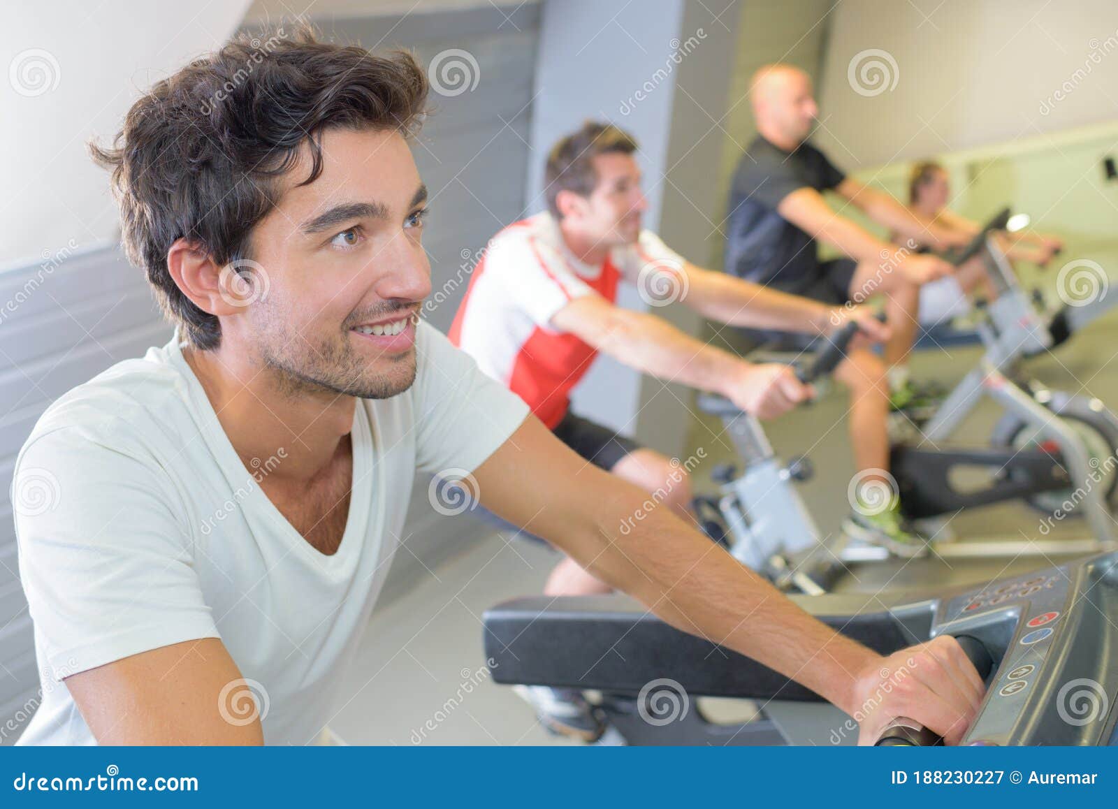 Portrait Young Man during Indoor Cycling Activity Stock Image - Image ...