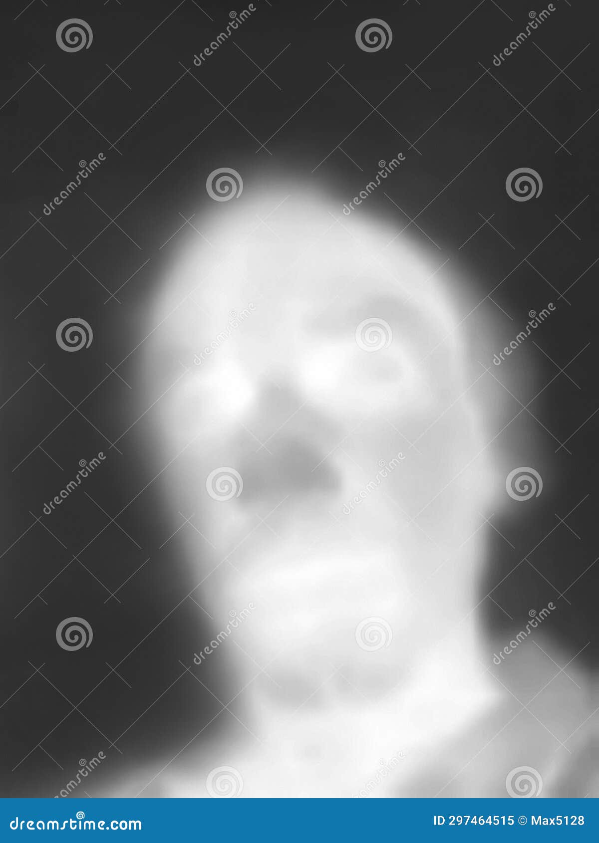 Portrait of Young Man and Infrared Rays Stock Illustration ...
