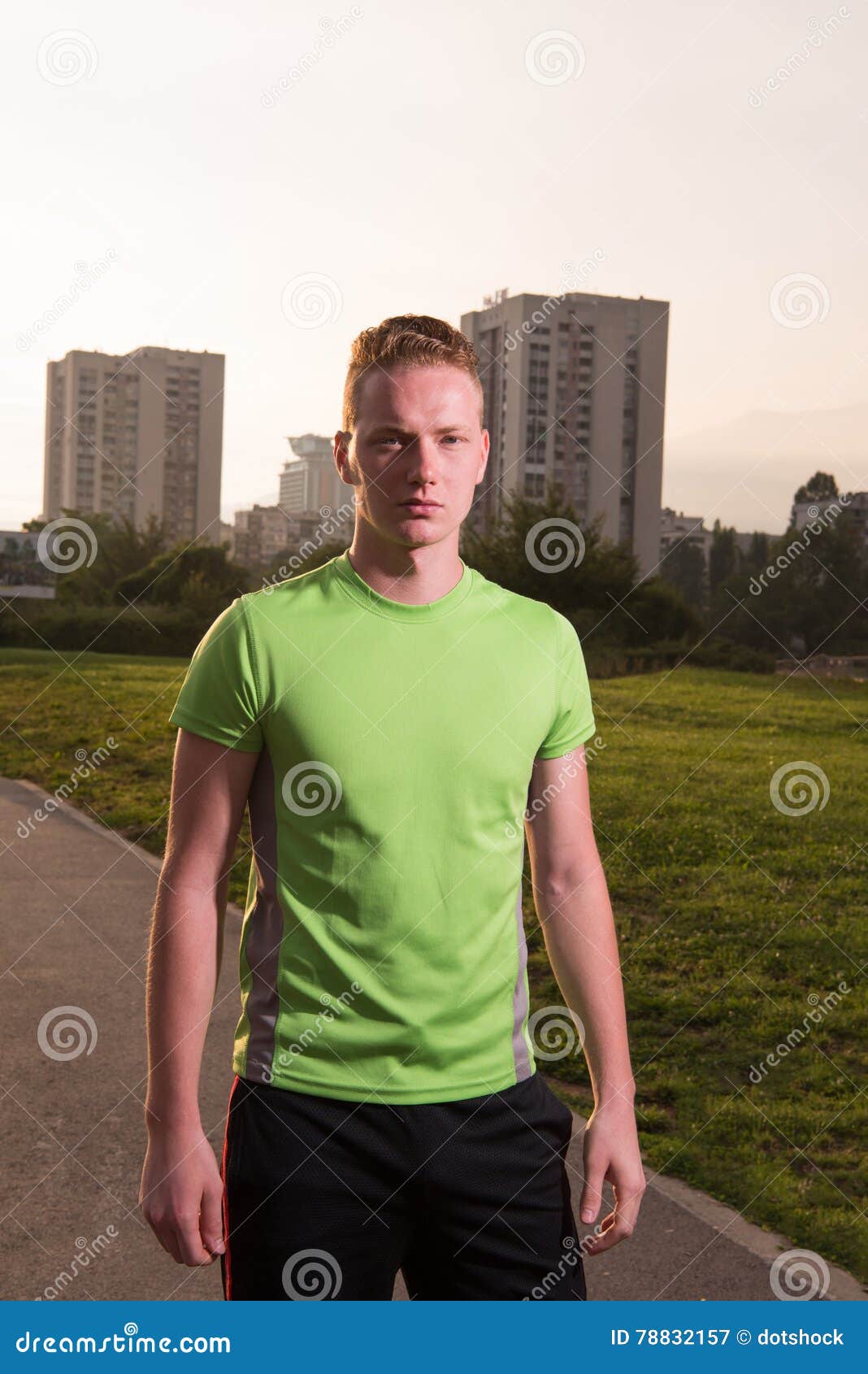 Portrait of a Young Man on Jogging Stock Image - Image of person ...