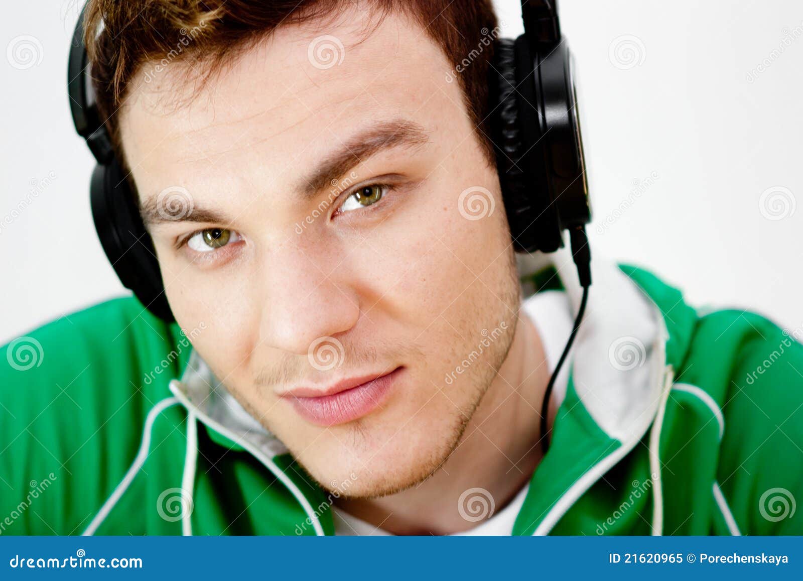 Portrait of a Young Man Listen Music Stock Image - Image of relaxation ...