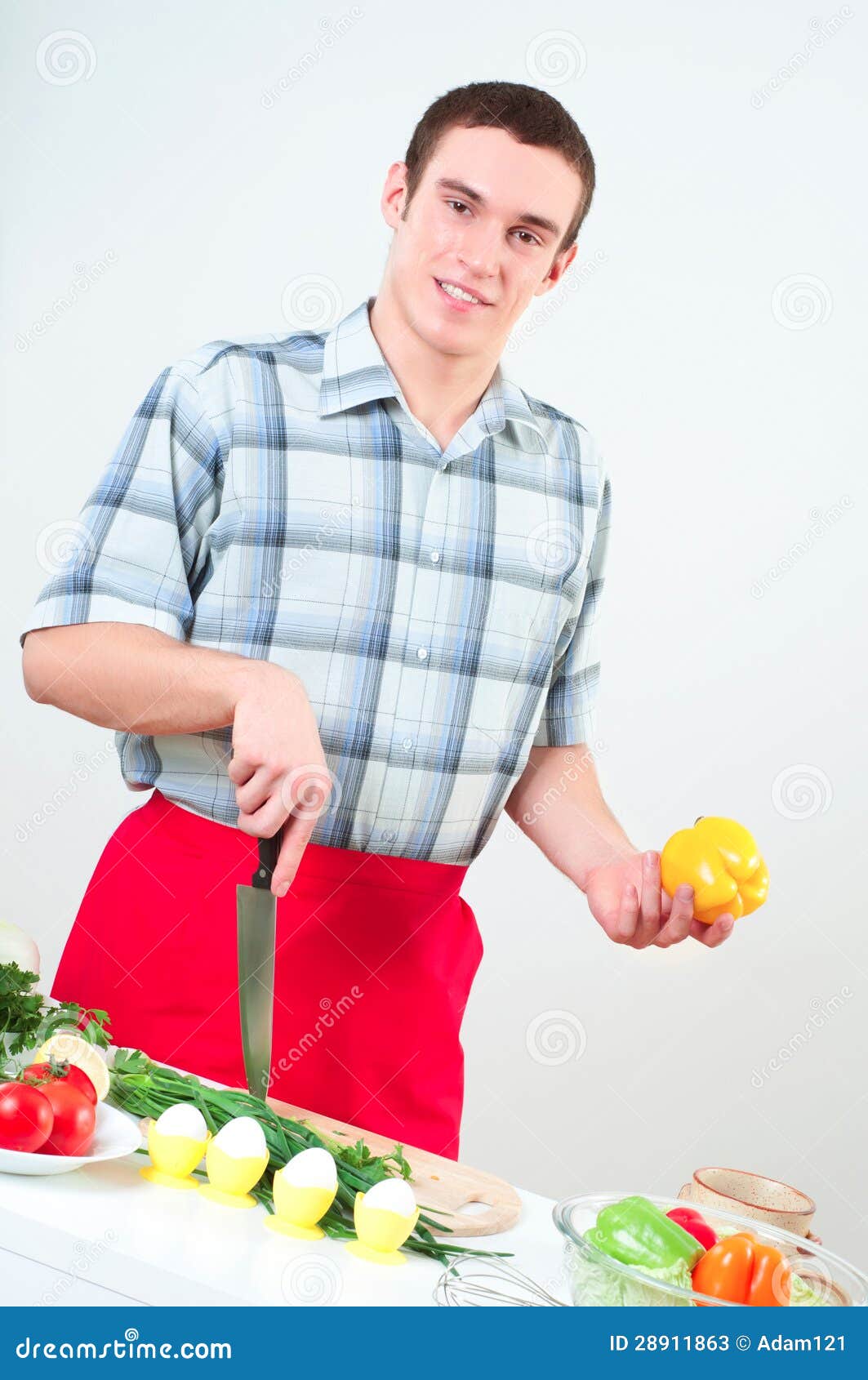 Portrait of a Young Man, Make Meal Stock Image - Image of gourmet ...