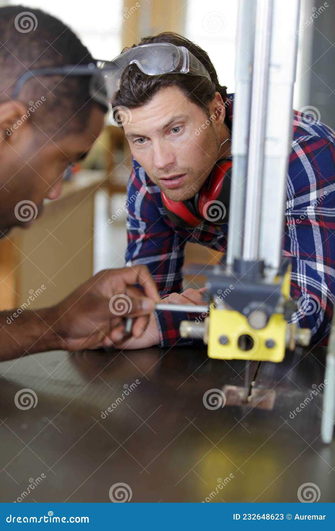 Portrait Young Man Metallurgist Stock Image - Image of protective ...